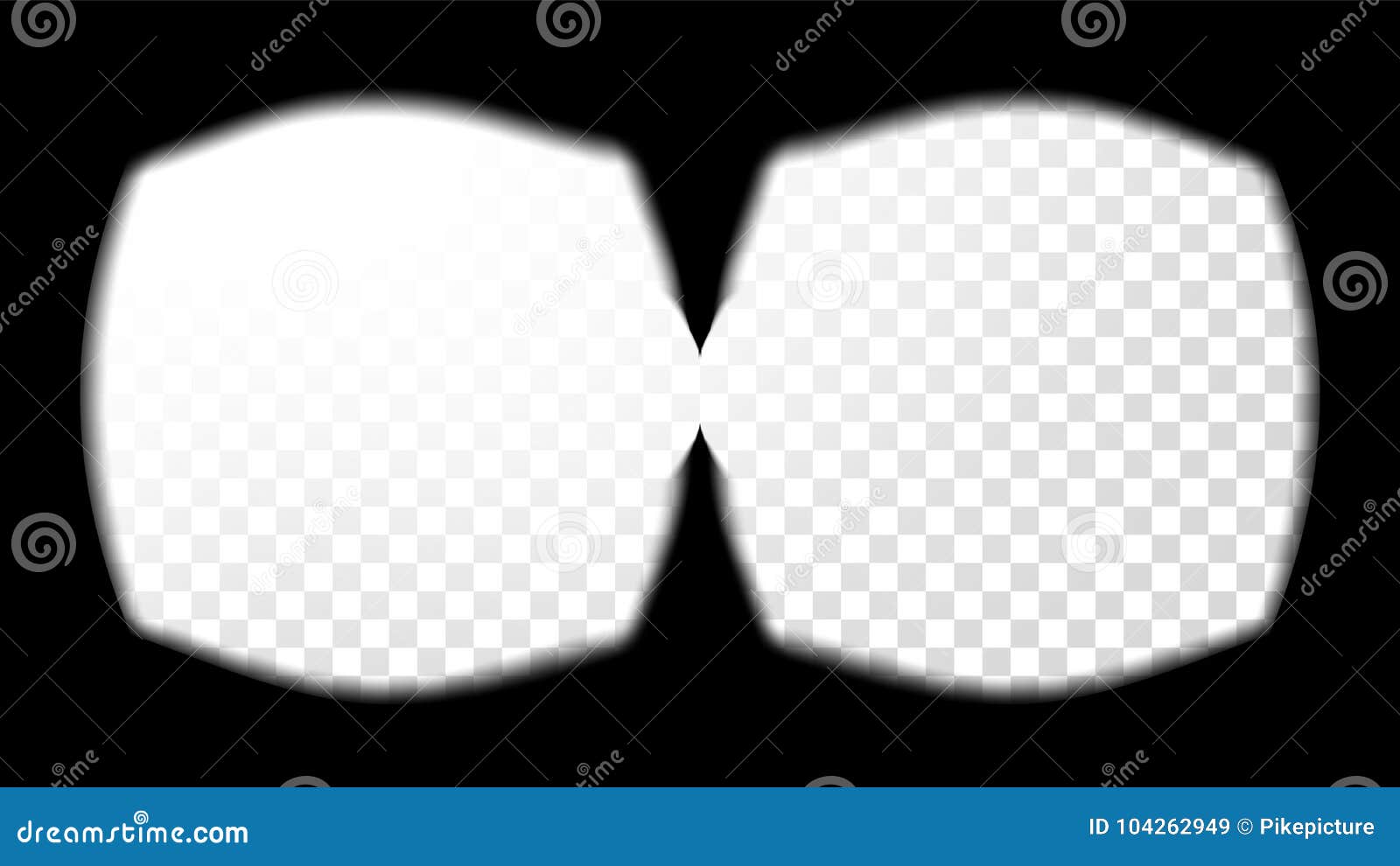 Virtual Reality Glasses Sight View Vector. Stereoscopic Screen Frame ...