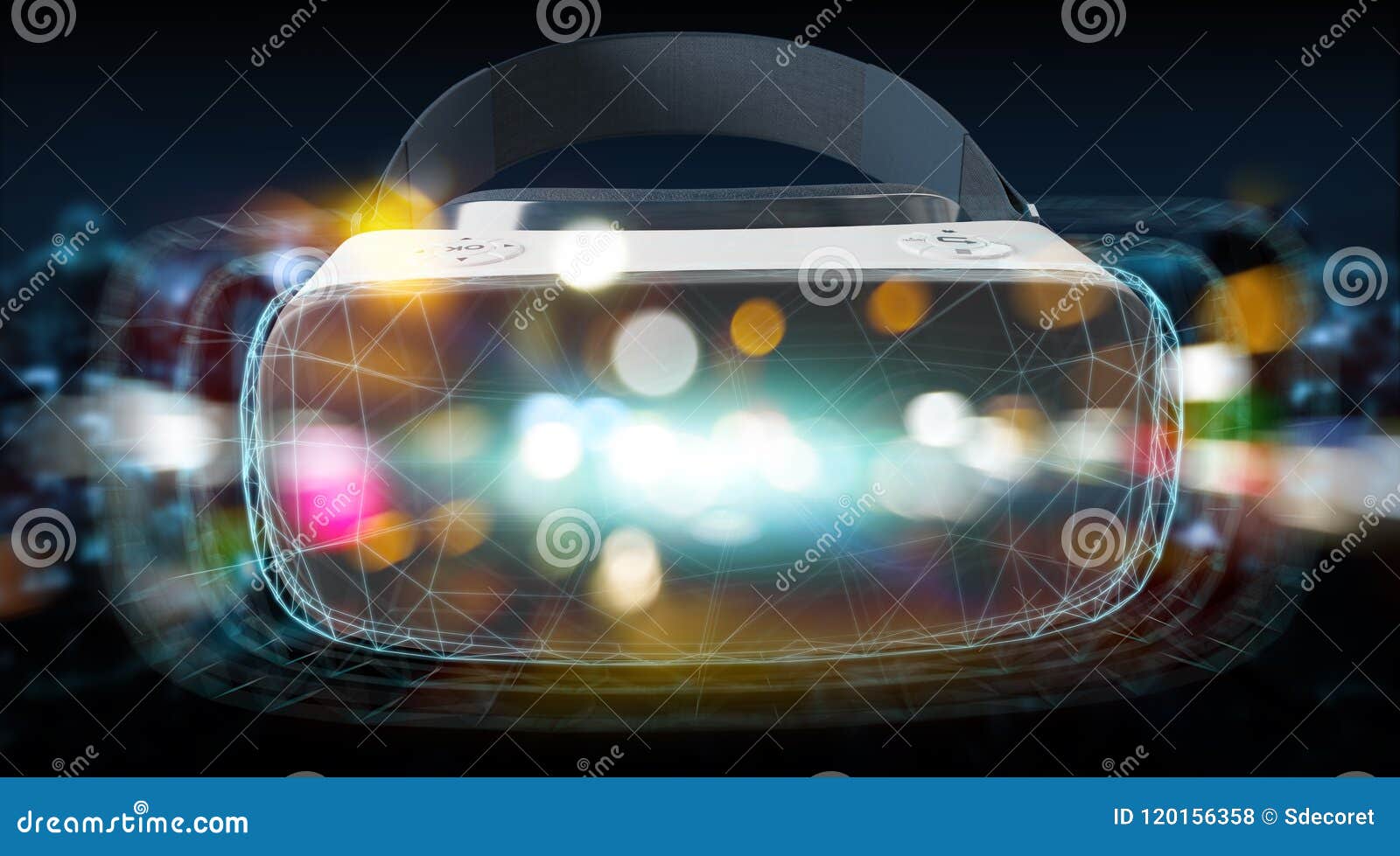 Virtual Reality Glasses Technology Illustration 3D Rendering Stock ...