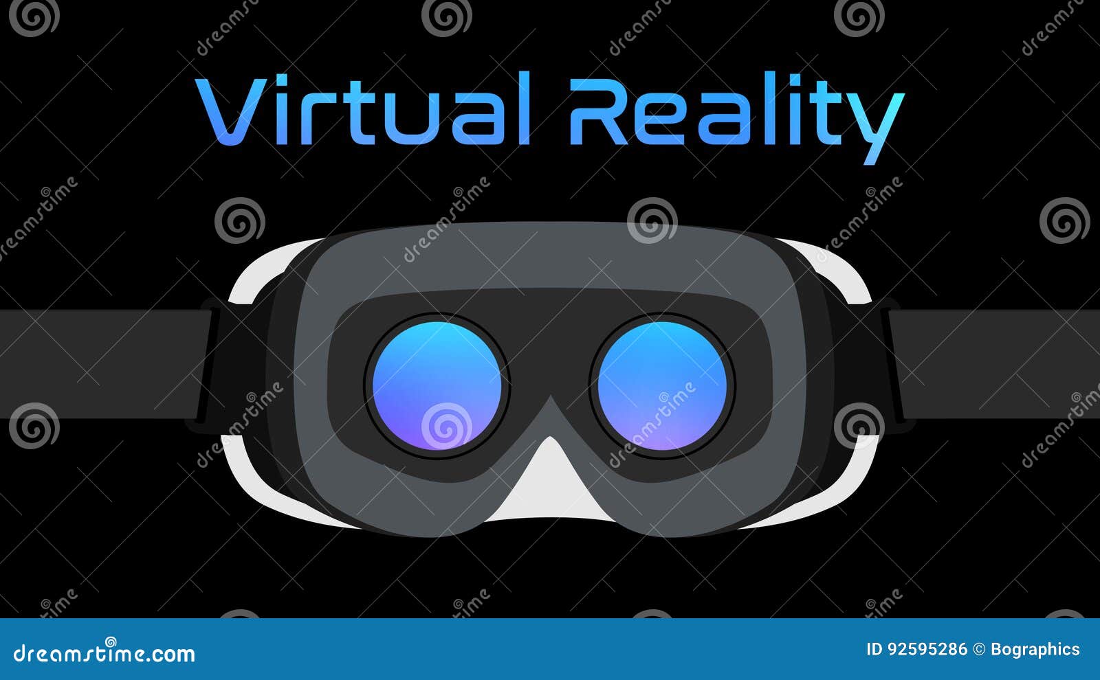Virtual Reality Goggles VR Headset Vector Black Stock Vector ...