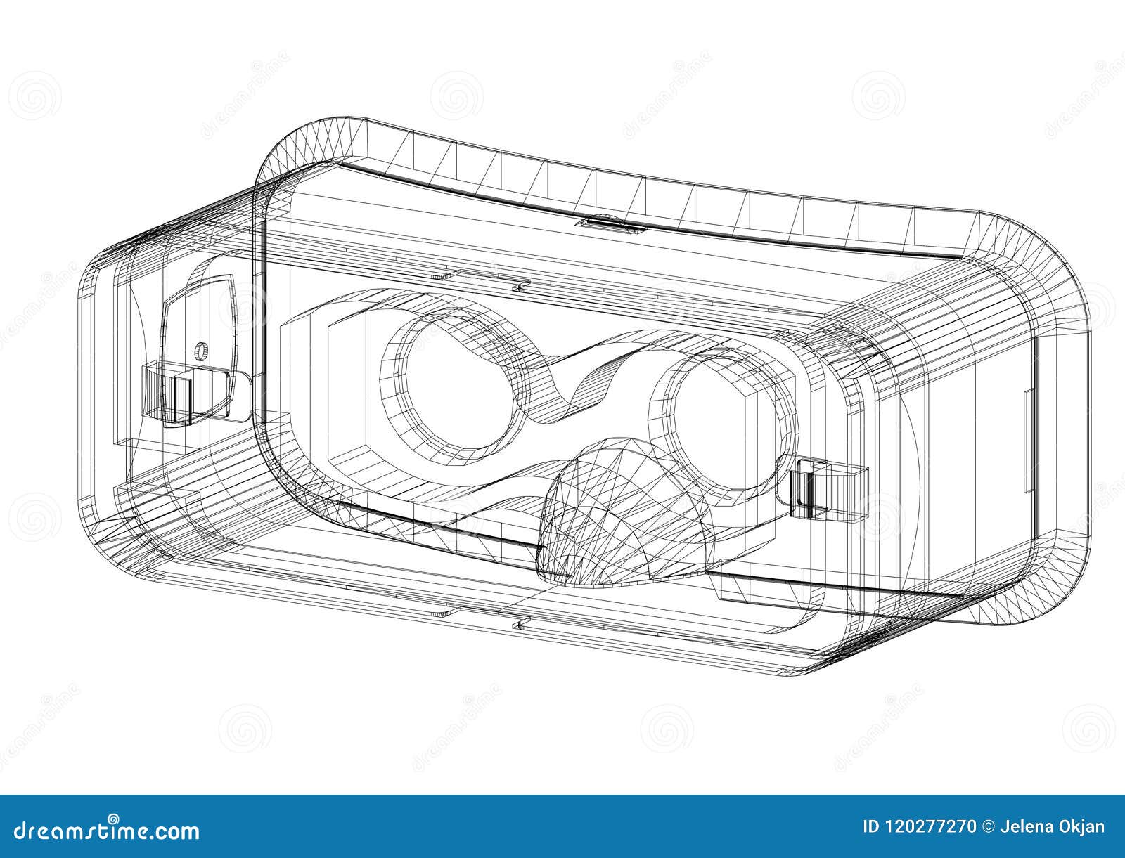 Virtual Reality Headset Architect Blueprint - Isolated Stock ...