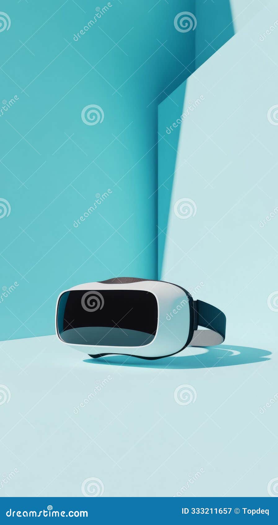 Virtual Reality Headset in Color Minimalist Room, Background Stock ...