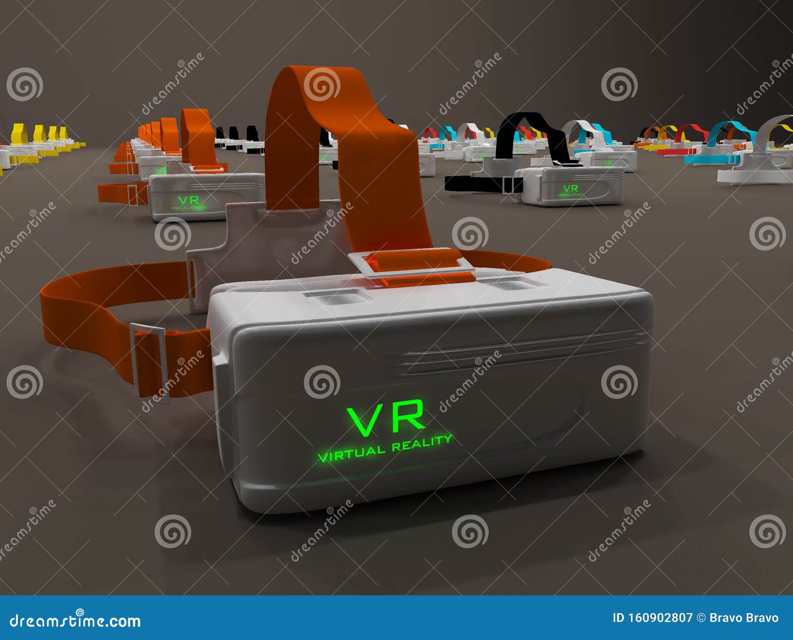 Virtual Reality Headset Glasses Realistic Flat 3d. Stereoscopic 3d VR ...