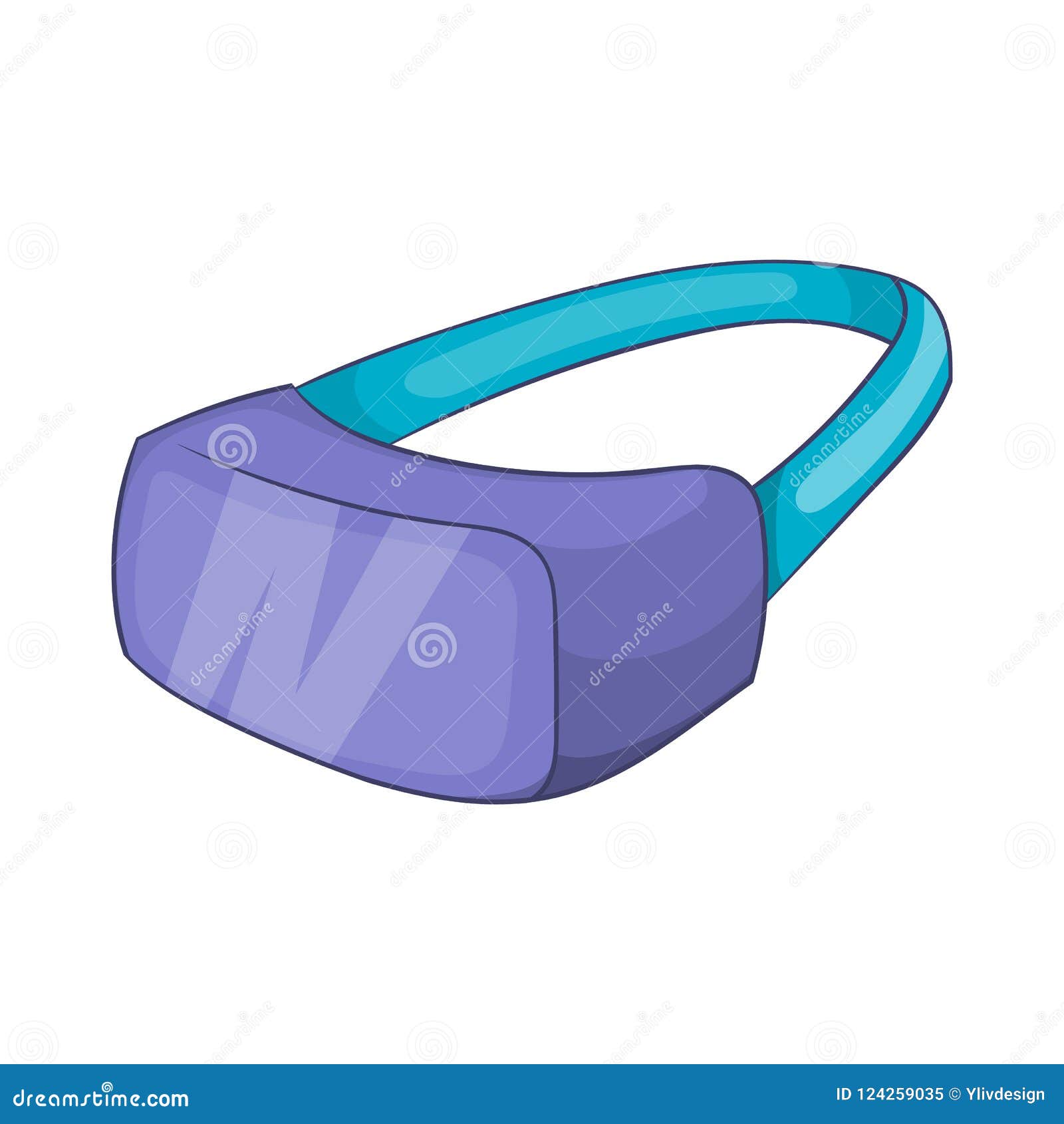 Virtual Reality Headset Icon, Cartoon Style Stock Illustration ...