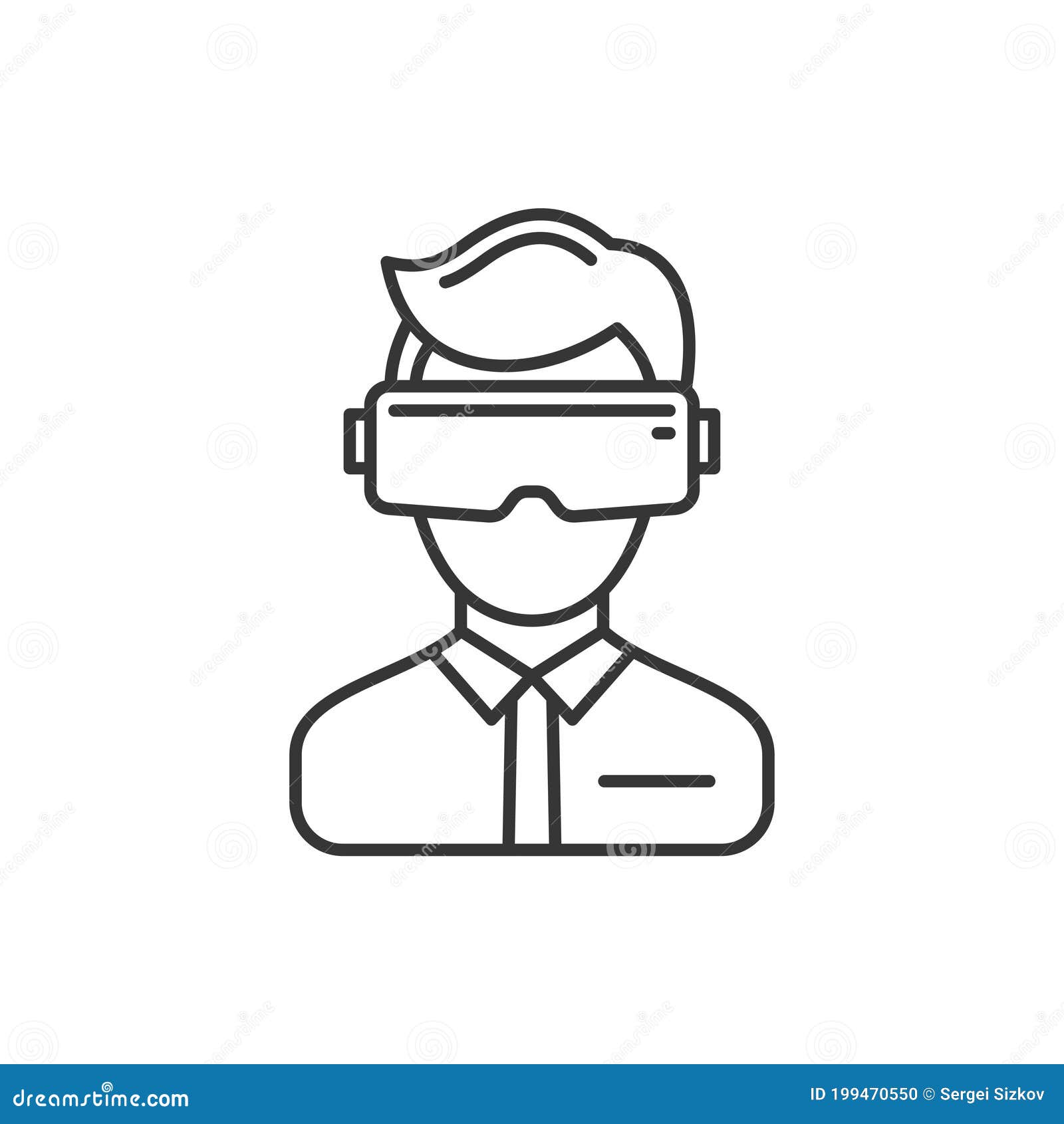 Virtual Reality Headset Icon on White Background. Vector Stock Vector ...