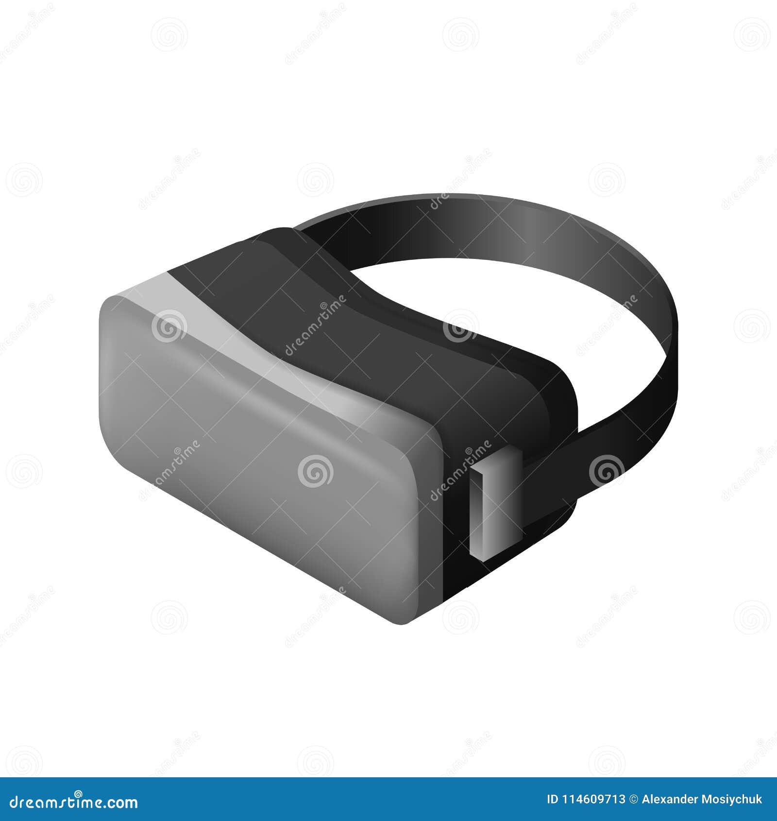 A Virtual Reality Headset Isometric Vector Illustration. Realistic VR ...