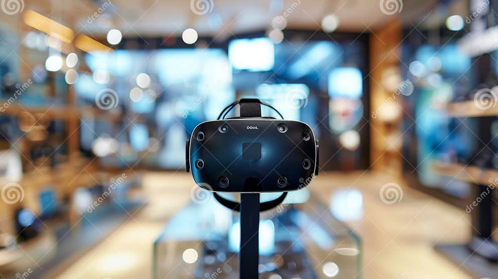 Virtual Reality Headset in Tech Store, Generative AI Stock Image ...