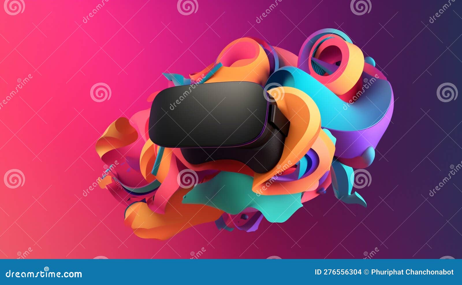 Virtual Reality Headset in Trending Color Palette with Generative AI ...