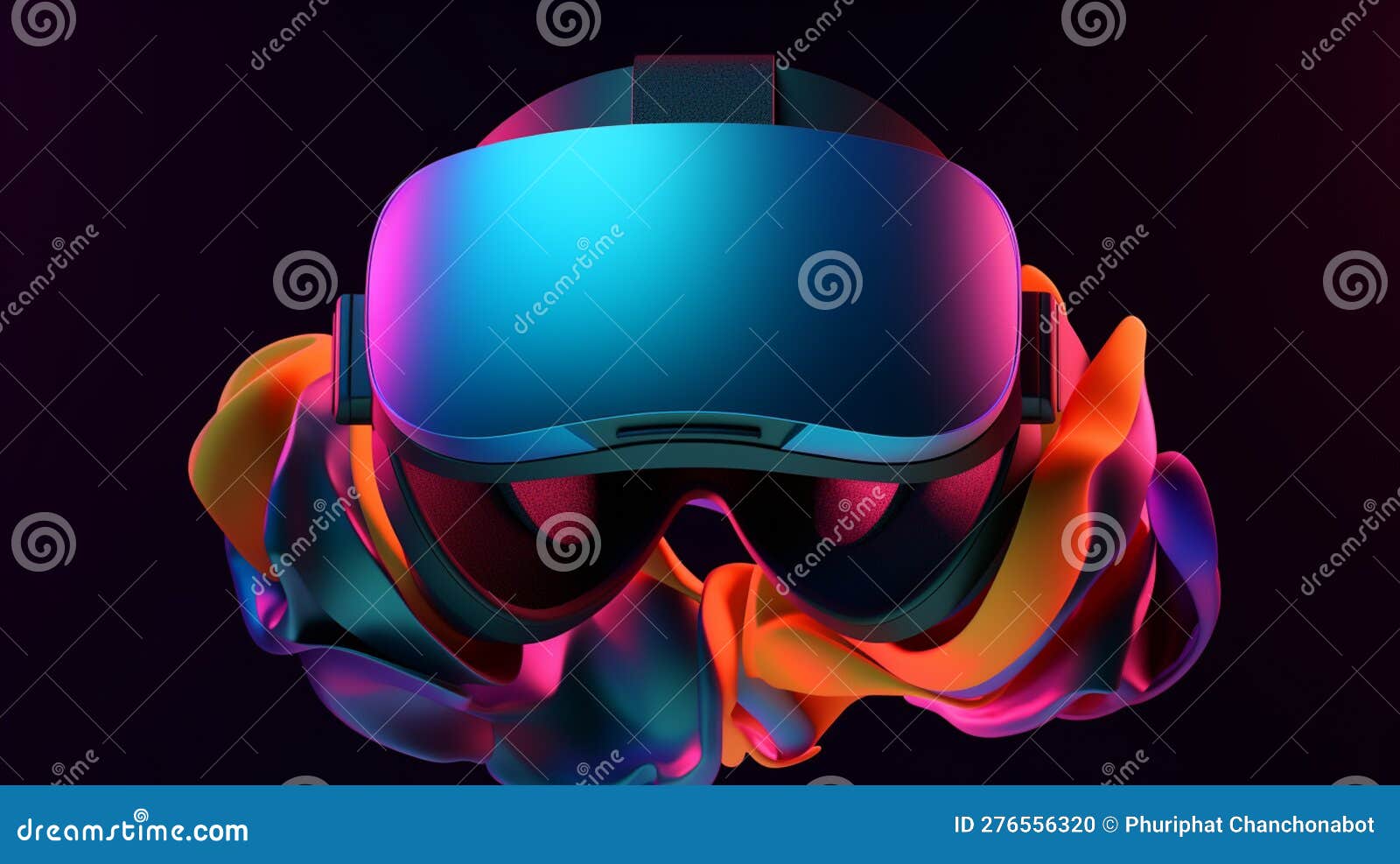 Virtual Reality Headset in Trending Color Palette with Generative AI ...
