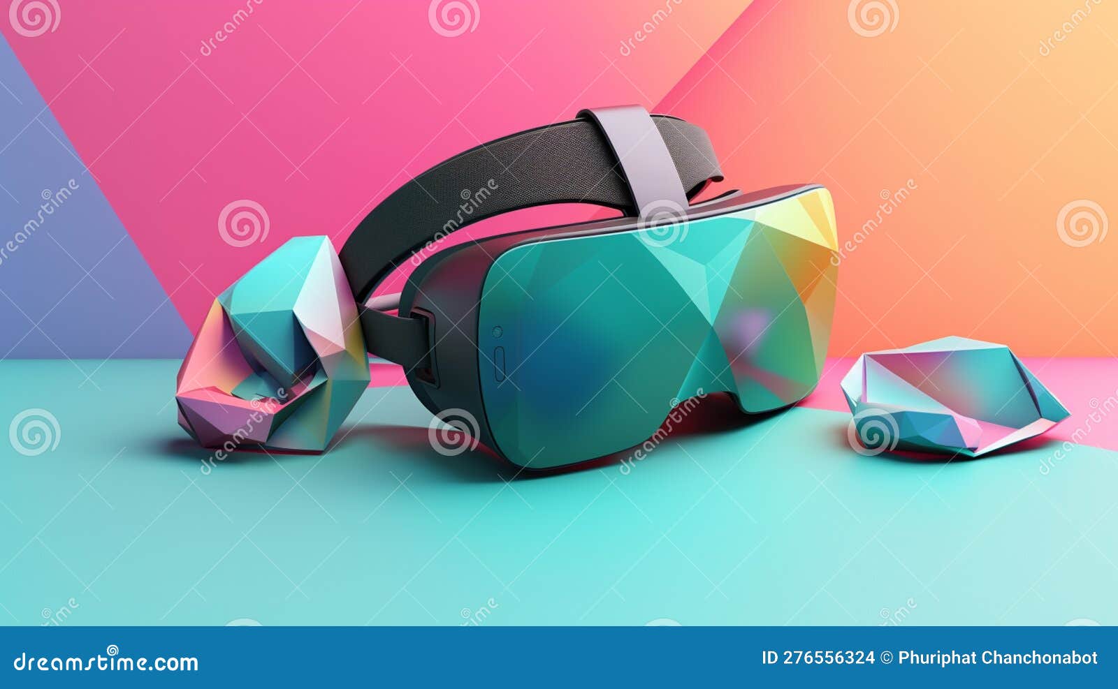 Virtual Reality Headset in Trending Color Palette with Generative AI ...