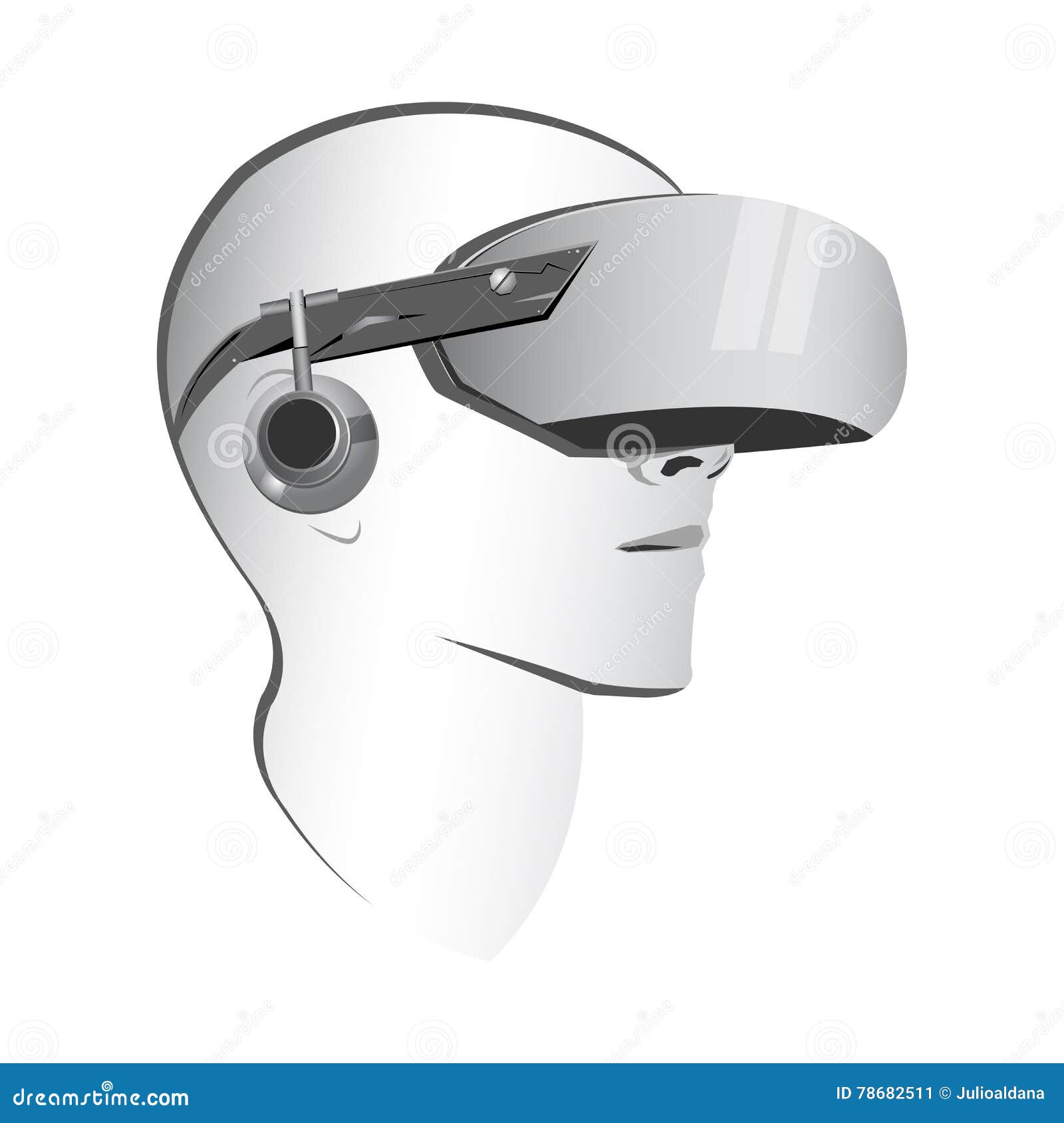 Virtual Reality Headset Vector Modern Illustration Stock Vector ...
