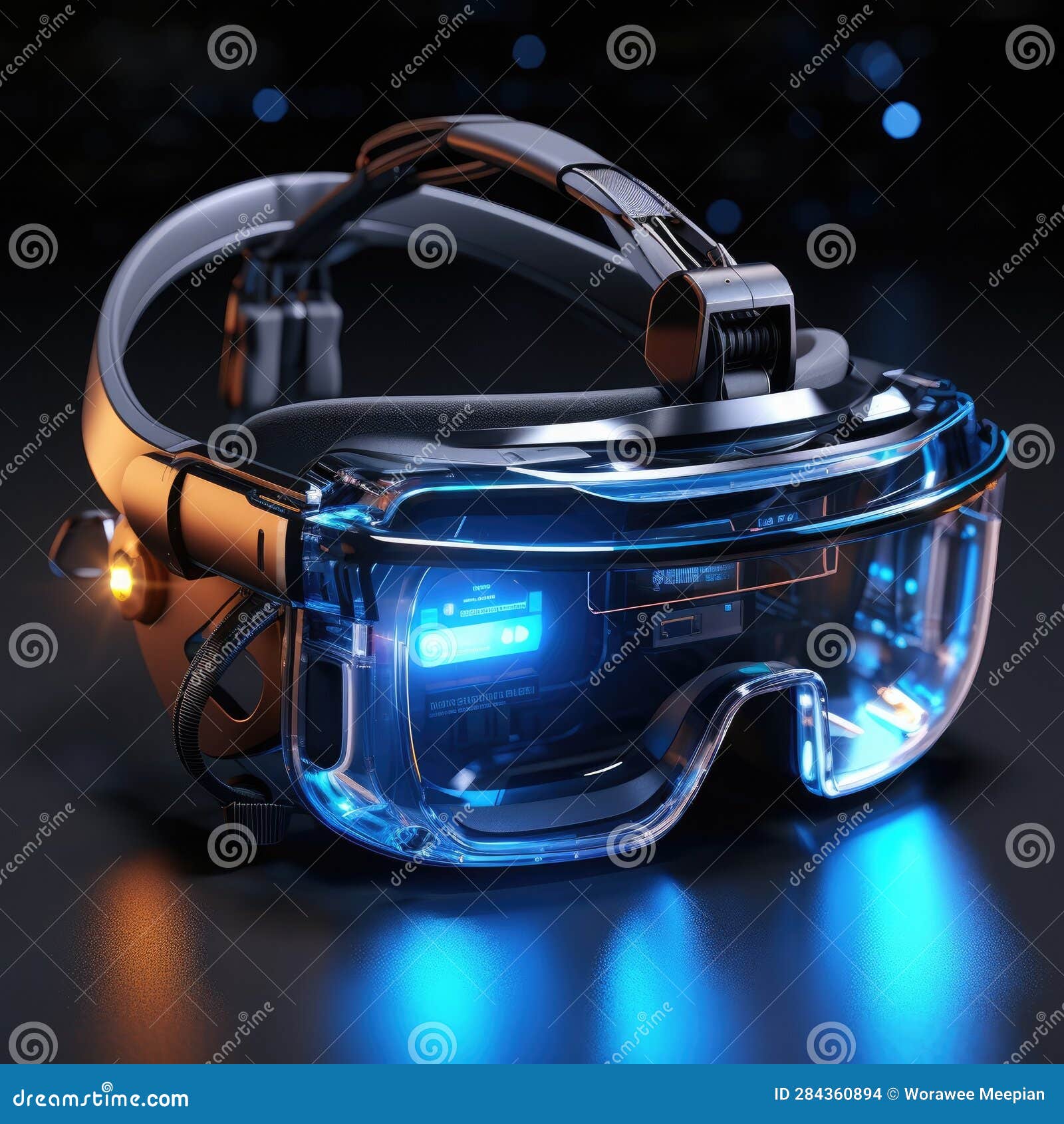 Virtual Reality Headset. Virtual Goggles Device. Futuristic Technology ...