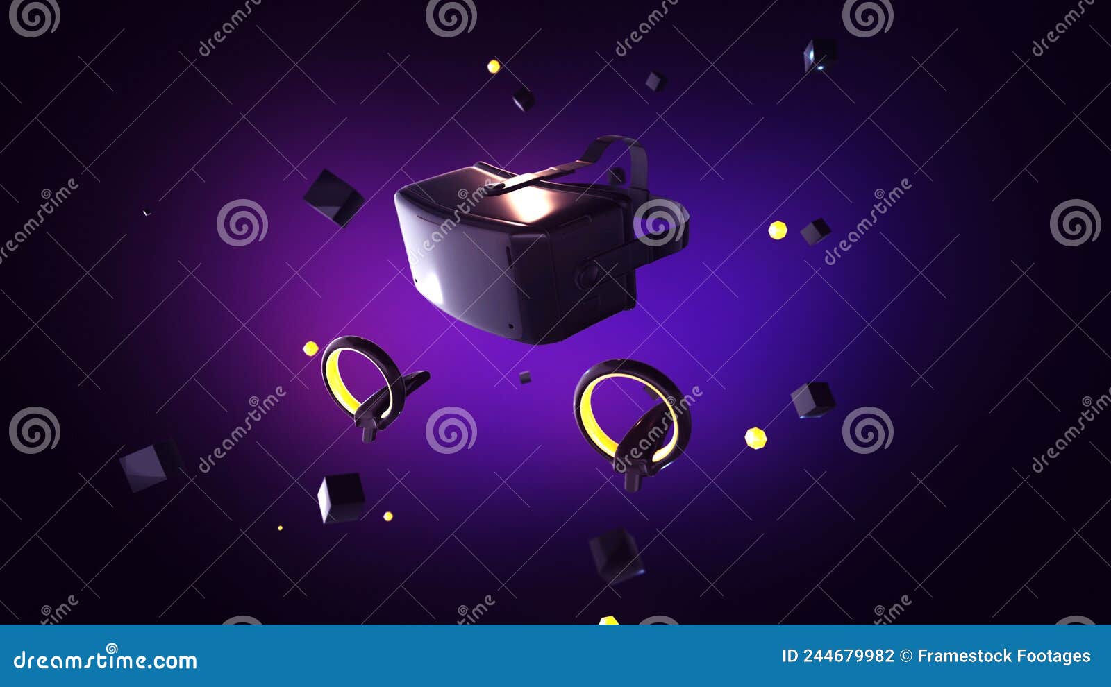 Virtual Reality Helmet Animation Stock Illustration - Illustration of ...