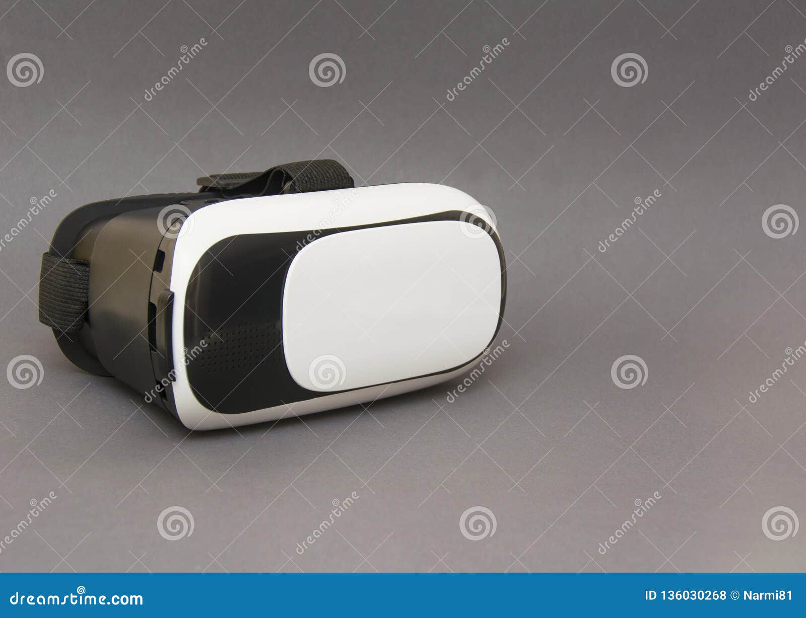 Virtual Reality Helmet Isolated on Grey Background Stock Photo - Image ...