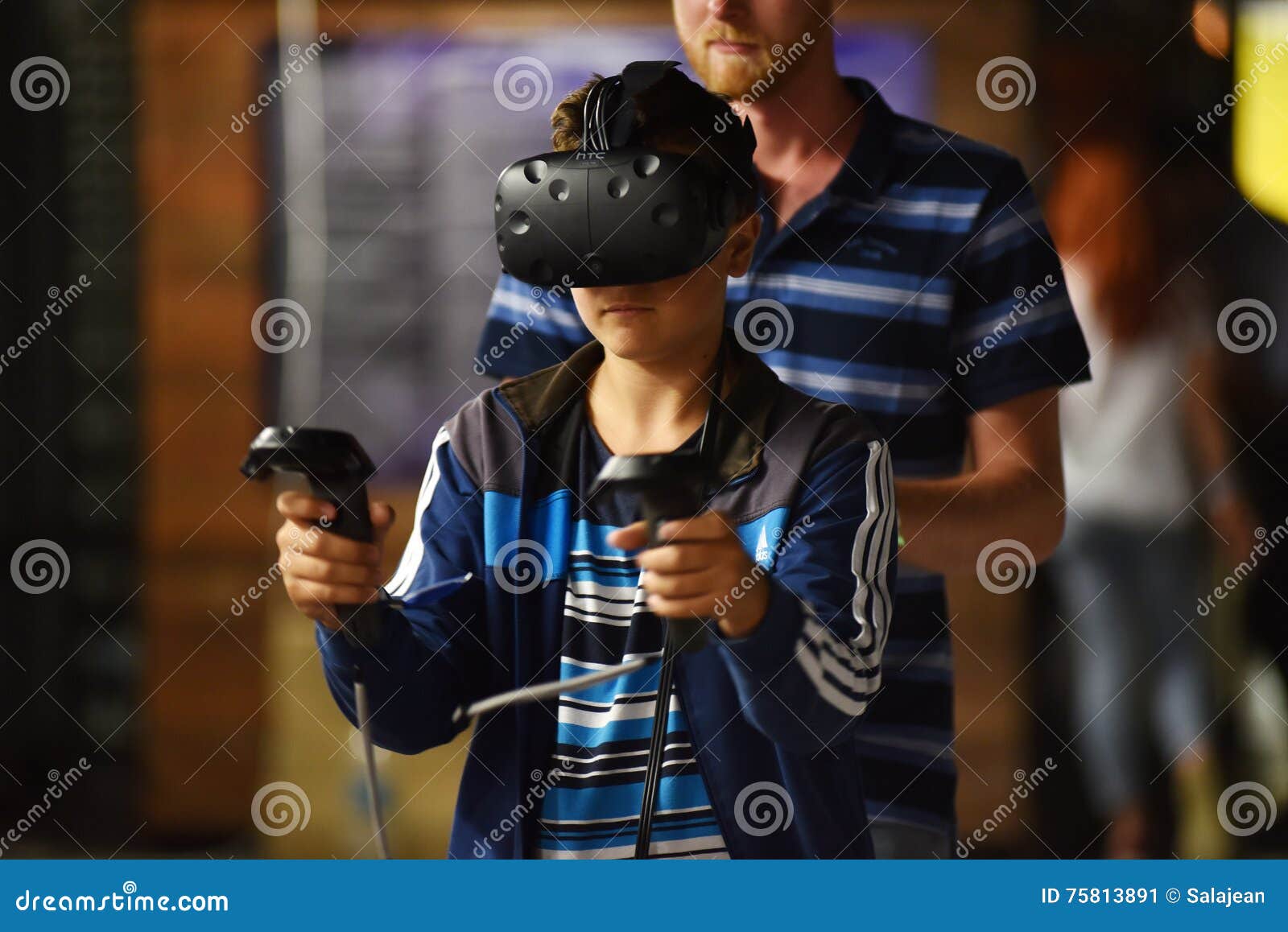 Virtual Reality HTC Vive Headset and Hand Controls Editorial Photo ...