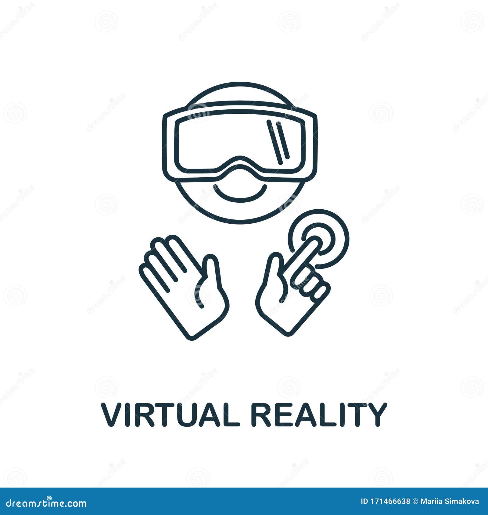 Virtual Reality Icon from Augmented Reality Collection. Simple Line Element Virtual Reality ...
