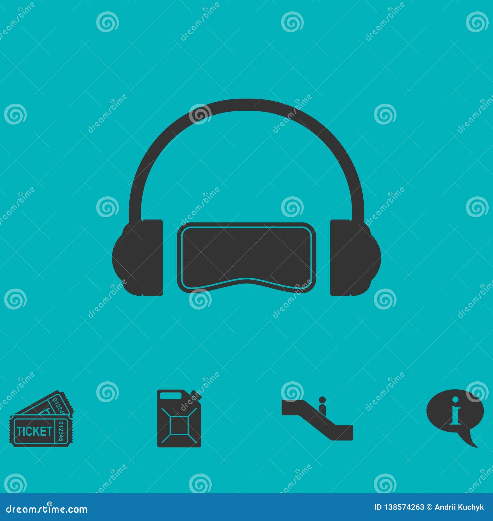 Virtual reality icon flat stock vector. Illustration of mask - 138574263