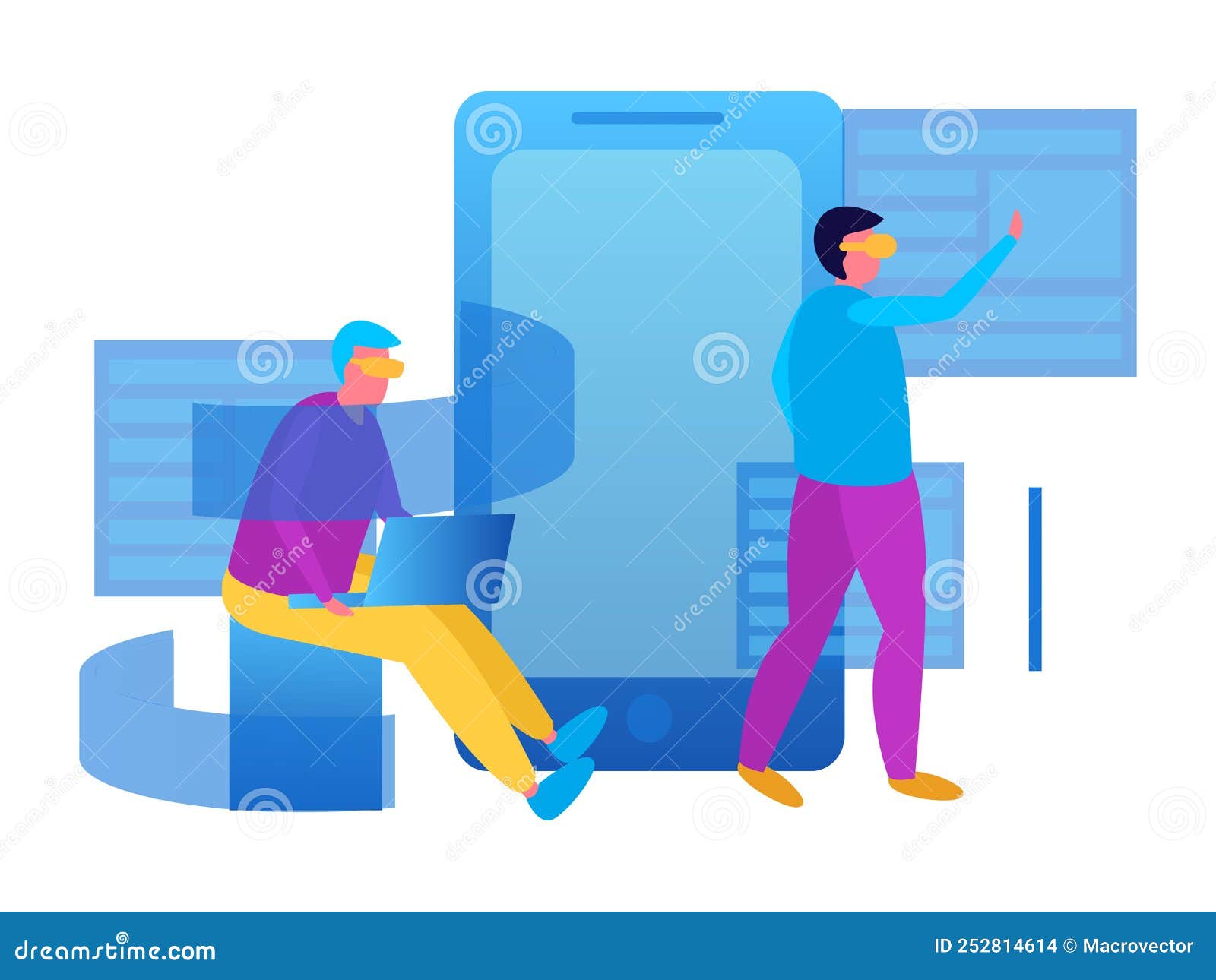 Virtual Reality Illustration Stock Illustration - Illustration of play ...