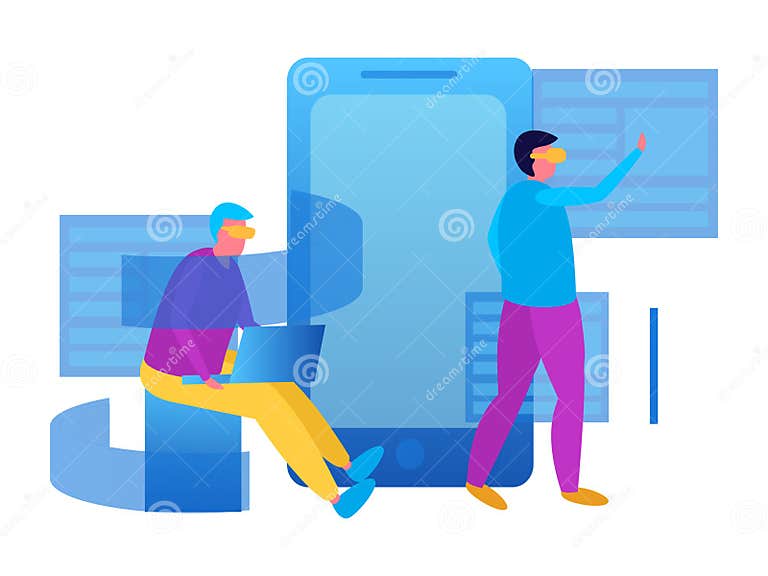 Virtual Reality Illustration Stock Illustration - Illustration of play ...