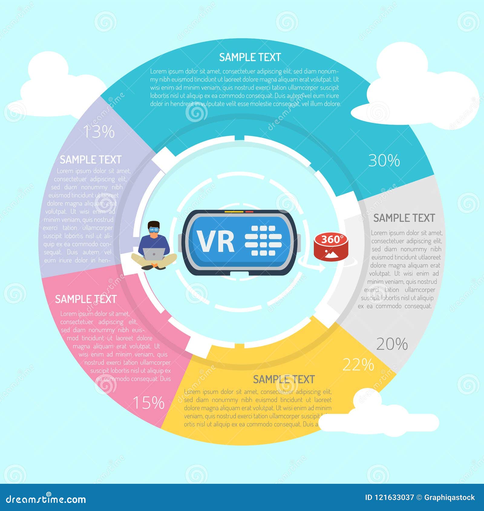 Virtual Reality Infographic Diagram Stock Vector - Illustration of ...