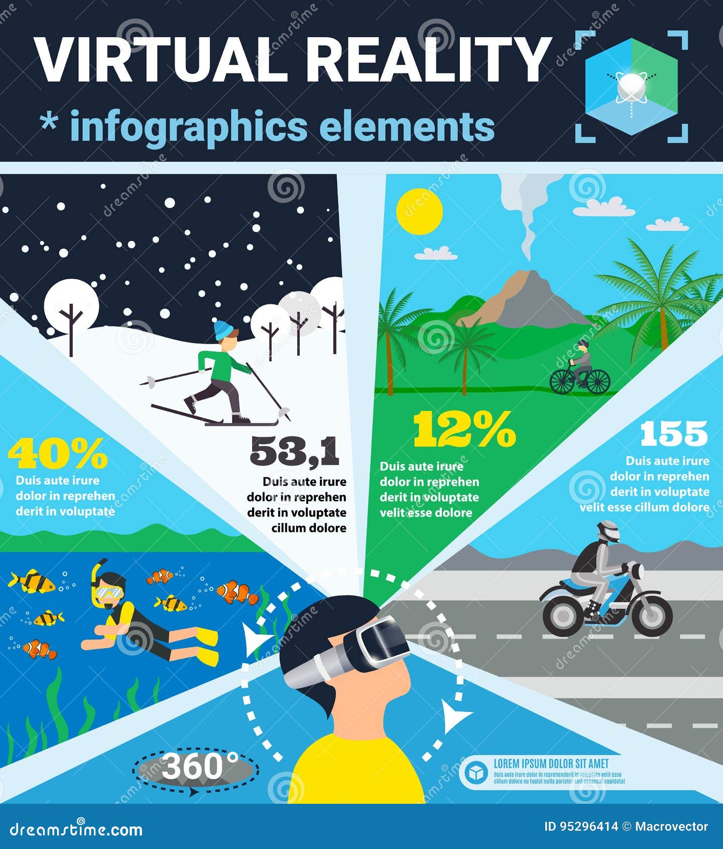 Virtual Reality Infographics Stock Vector - Illustration of ...
