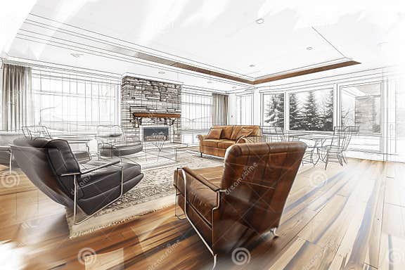 Virtual Reality Interior Design, Augmented Reality Effect Stock Photo ...