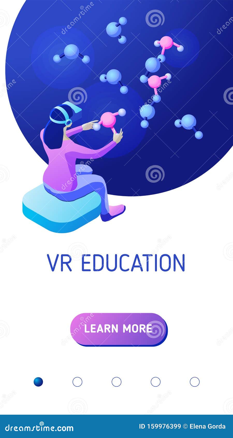 Virtual reality learning stock vector. Illustration of game - 159976399