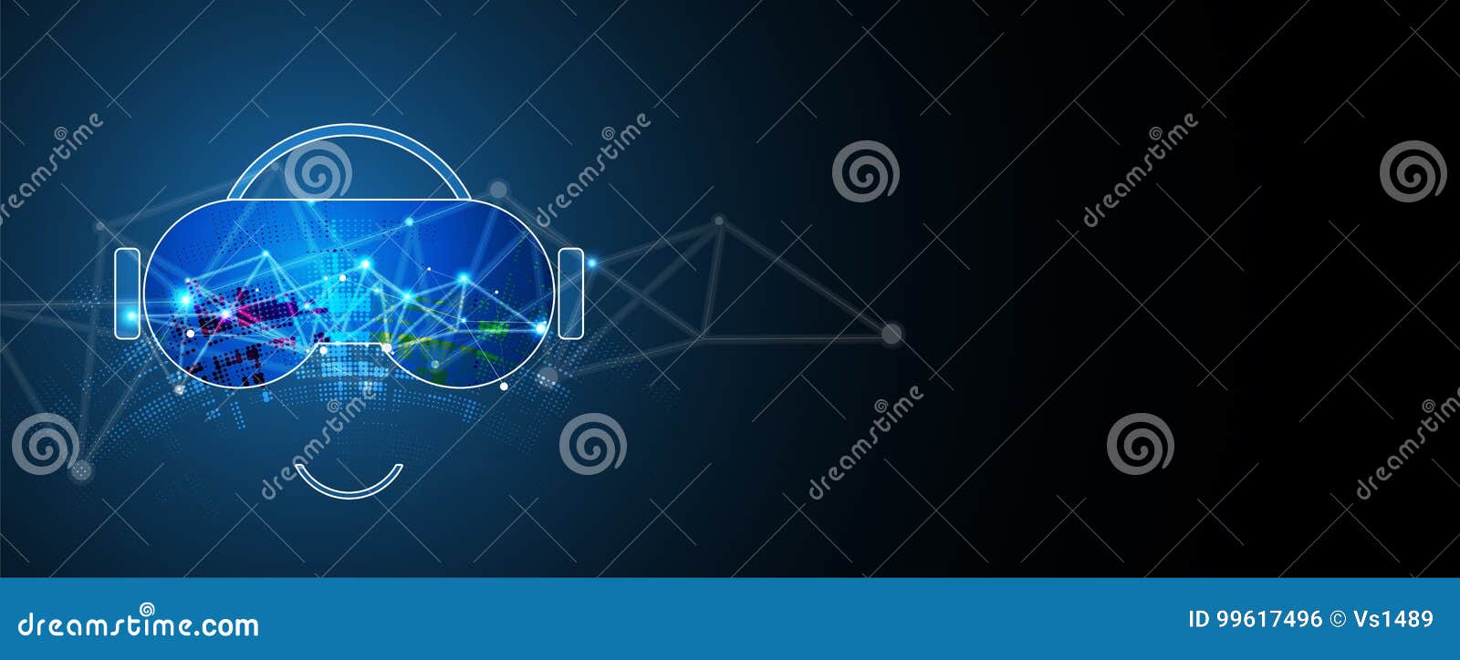 Virtual Reality in Life Future Technology Background Stock Vector ...