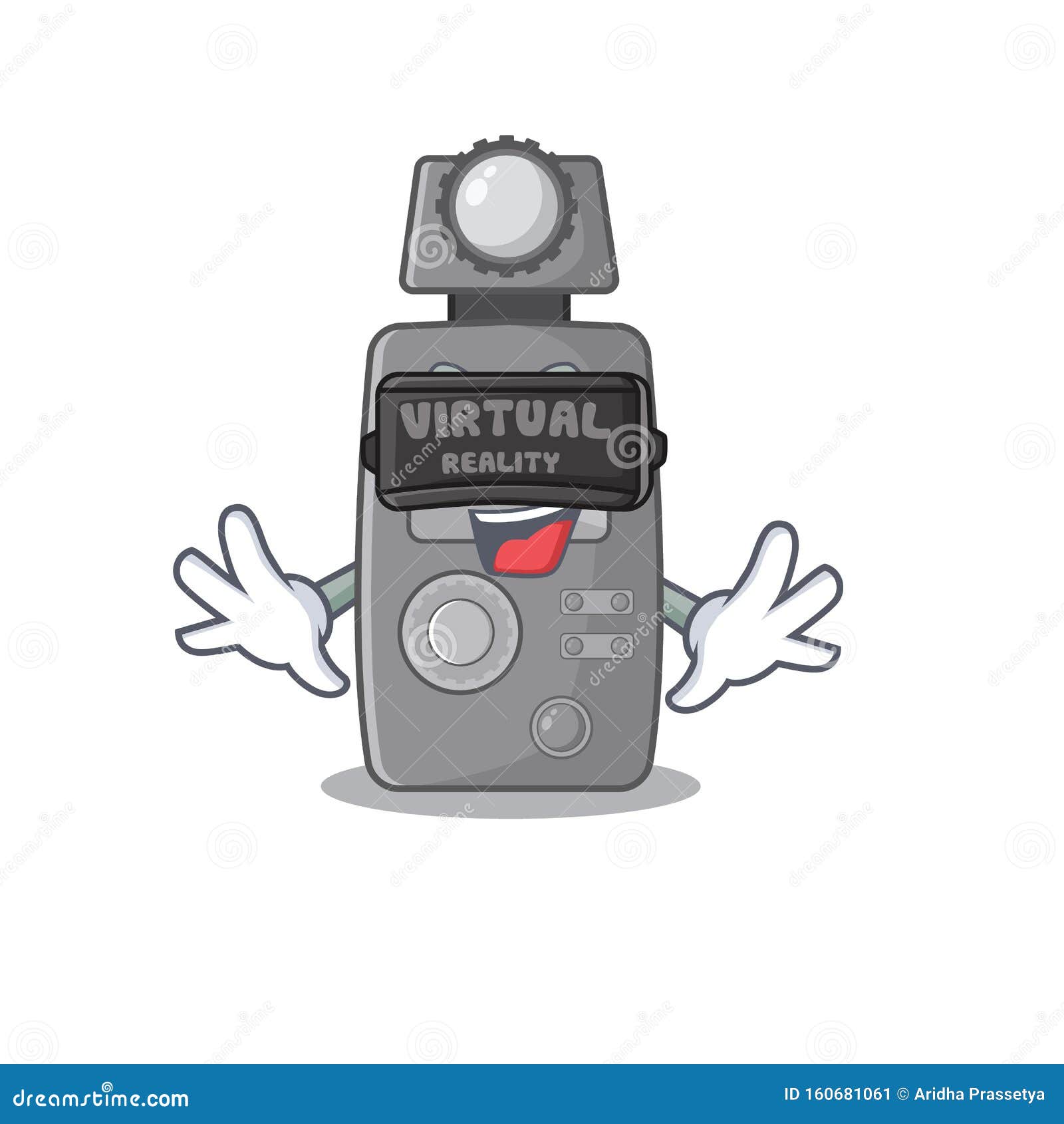 Virtual Reality Light Meter on the Cartoon Table Stock Vector ...