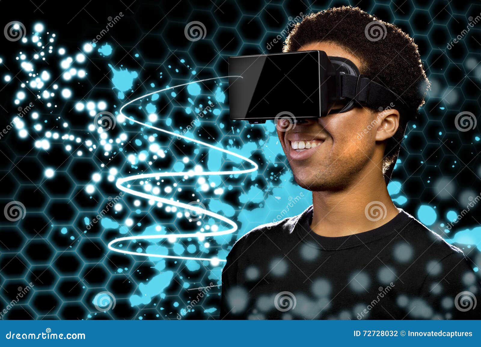 Virtual Reality Light Painting Stock Photo - Image of glasses ...