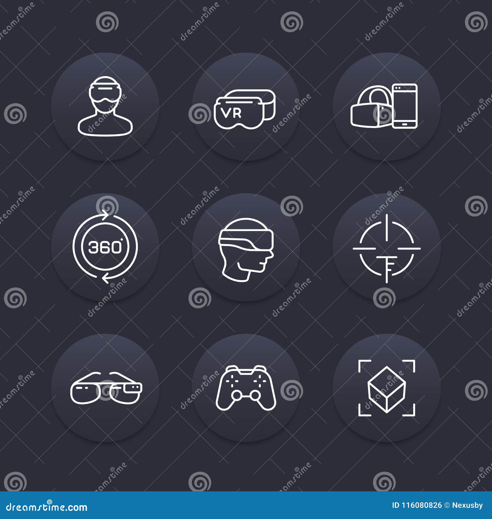 Virtual Reality Line Icons Set Stock Vector - Illustration of ... Virtual Reality Line Icons Set Stock Vector - Illustration of ...