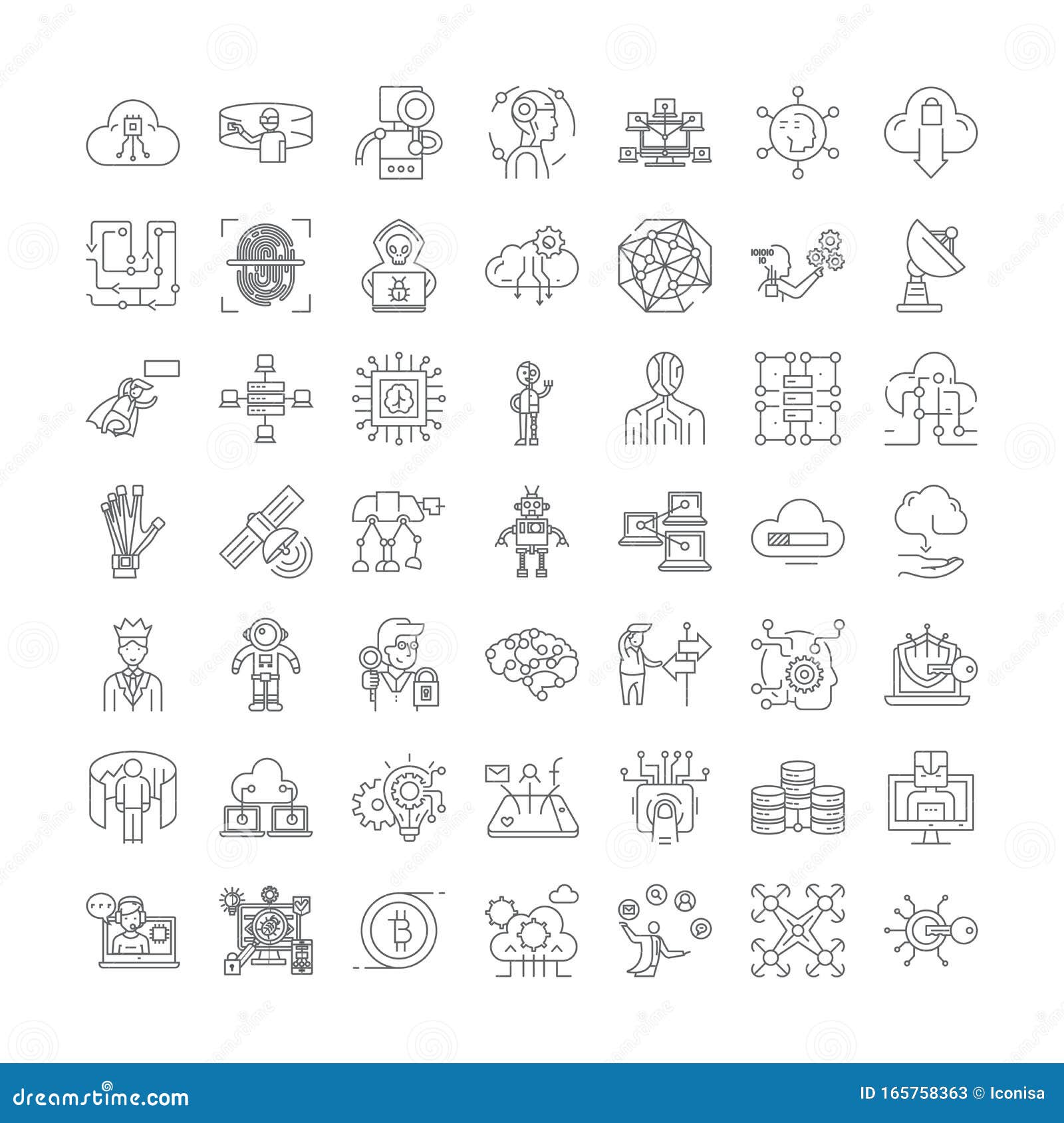 Virtual Reality Linear Icons, Signs, Symbols Vector Line Illustration ... Virtual Reality Linear Icons, Signs, Symbols Vector Line Illustration ...