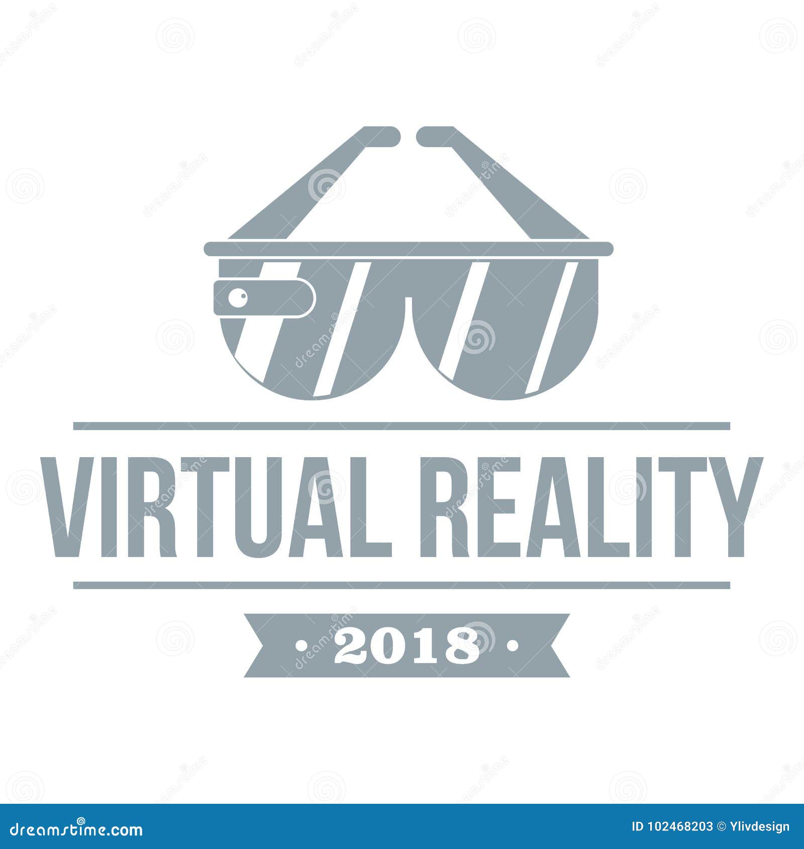 Virtual Reality Logo, Simple Gray Style Stock Vector - Illustration of ...