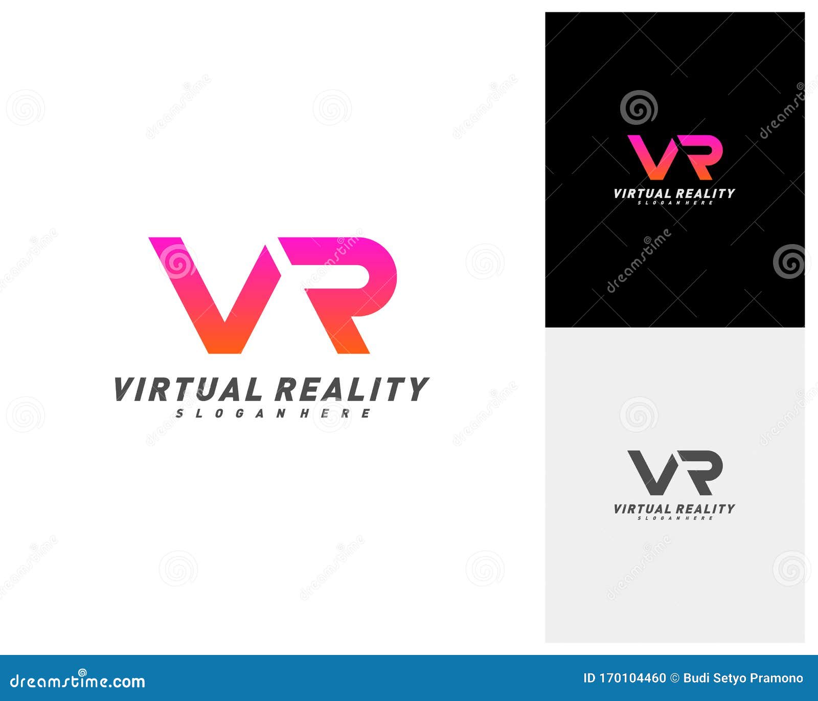 Virtual Reality Logo Template Design Vector, VR Letter Logo Design with ...