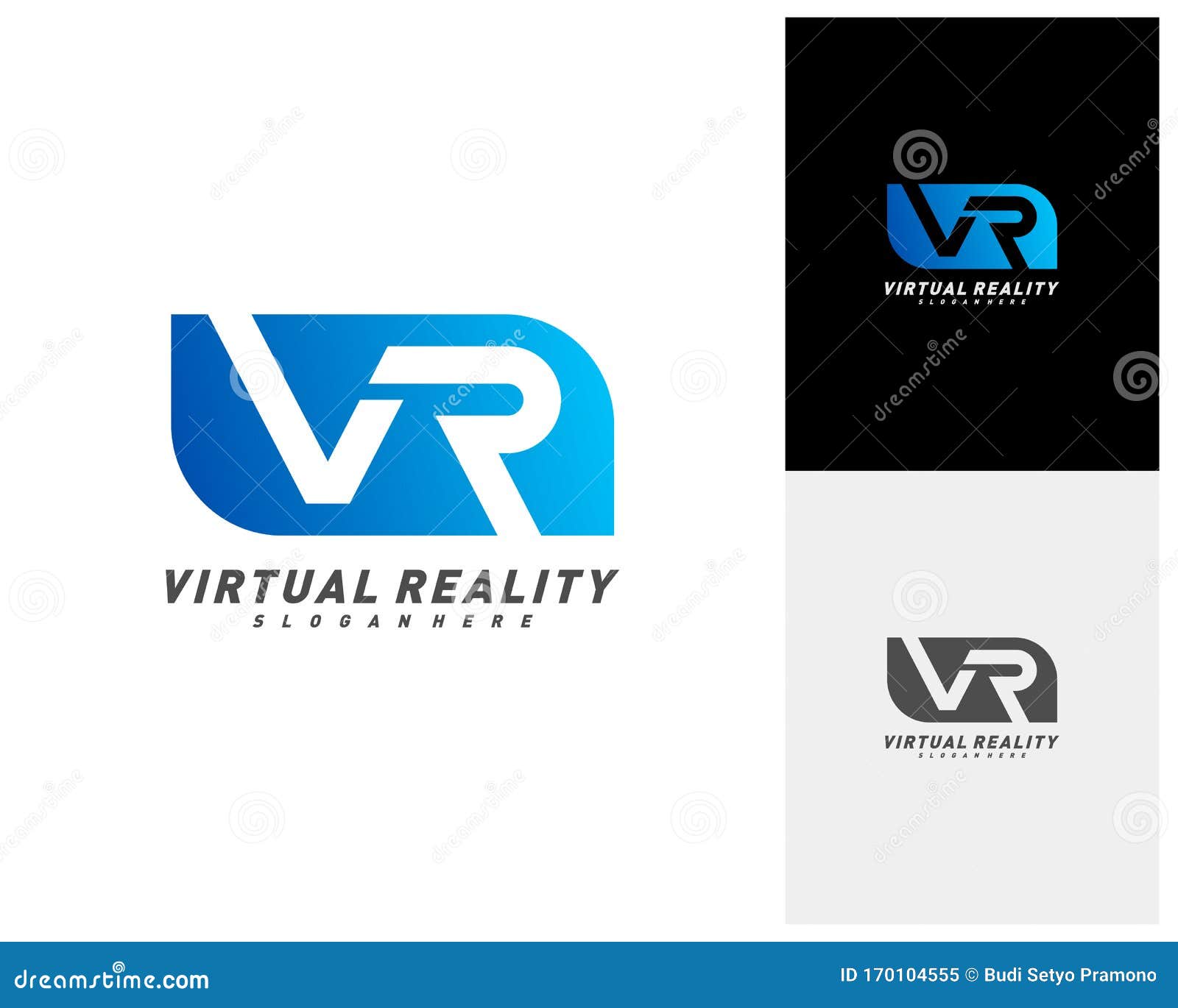 Virtual Reality Logo Template Design Vector, VR Letter Logo Design with ...