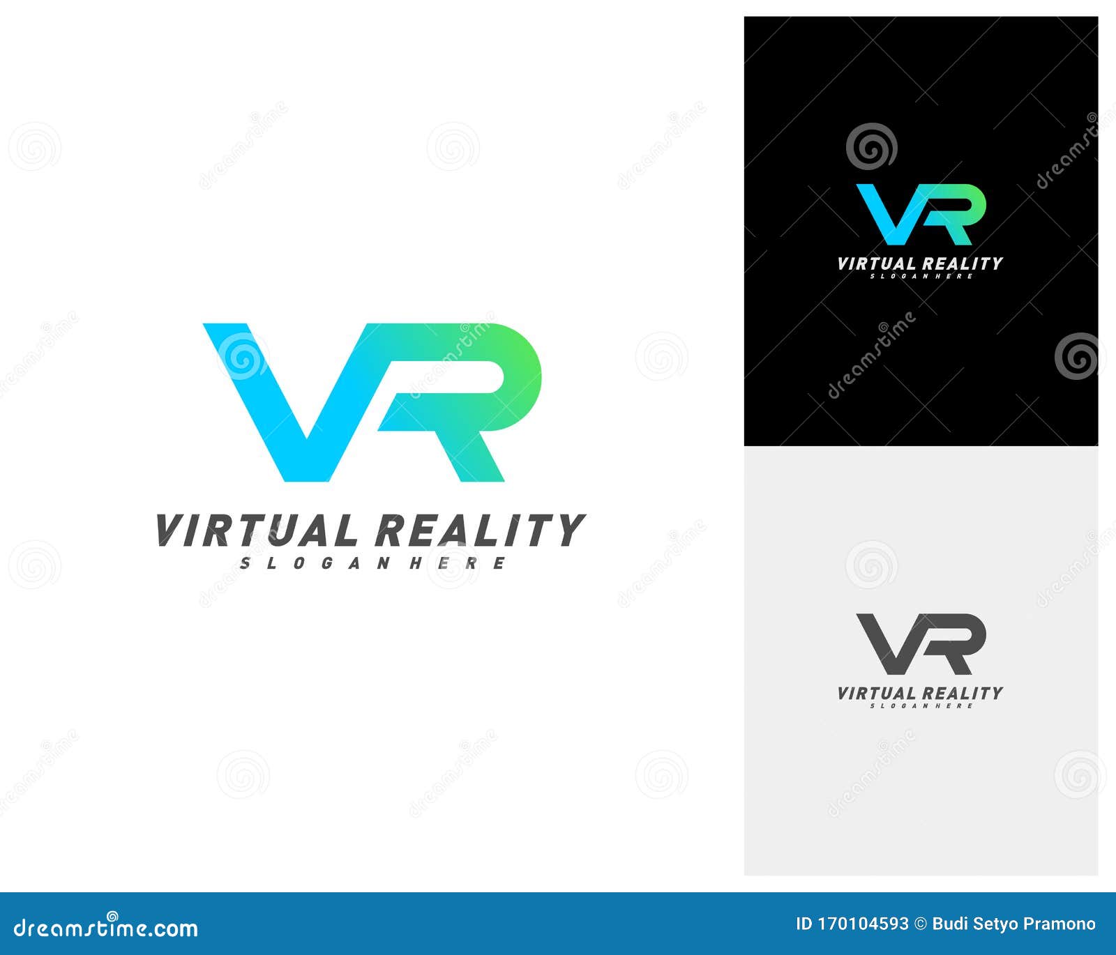 Virtual Reality Logo Template Design Vector, VR Letter Logo Design with ...
