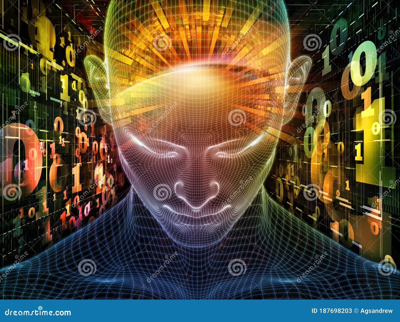 Virtual Brain Frequencies stock illustration. Illustration of ...