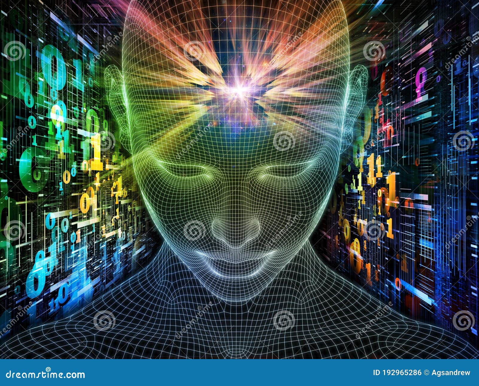 Virtual Brain Frequencies stock illustration. Illustration of reason ...