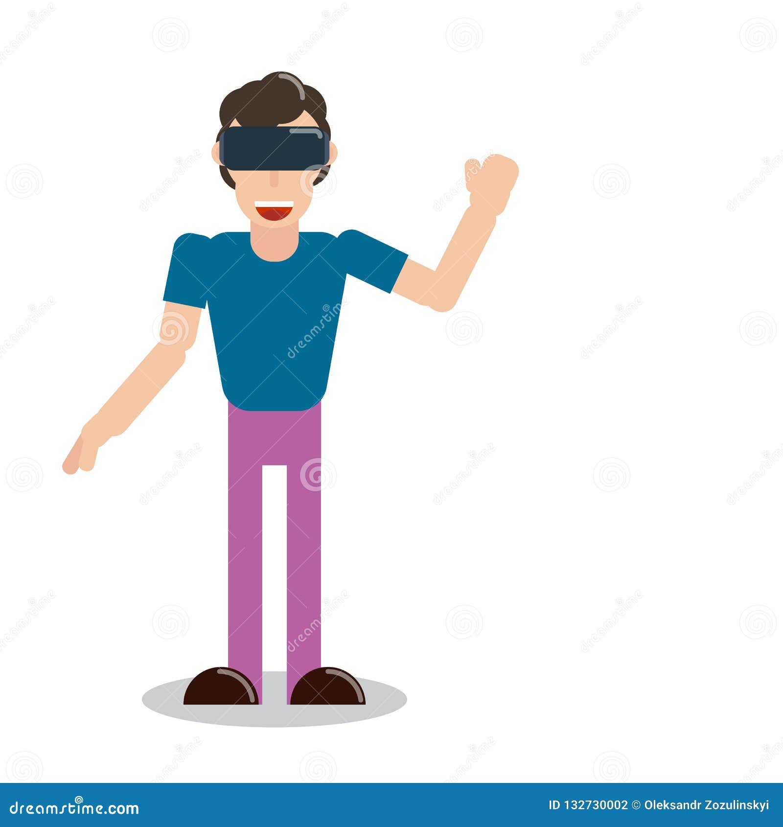 Virtual Reality Man with Vr Vector Stock Vector - Illustration of ...
