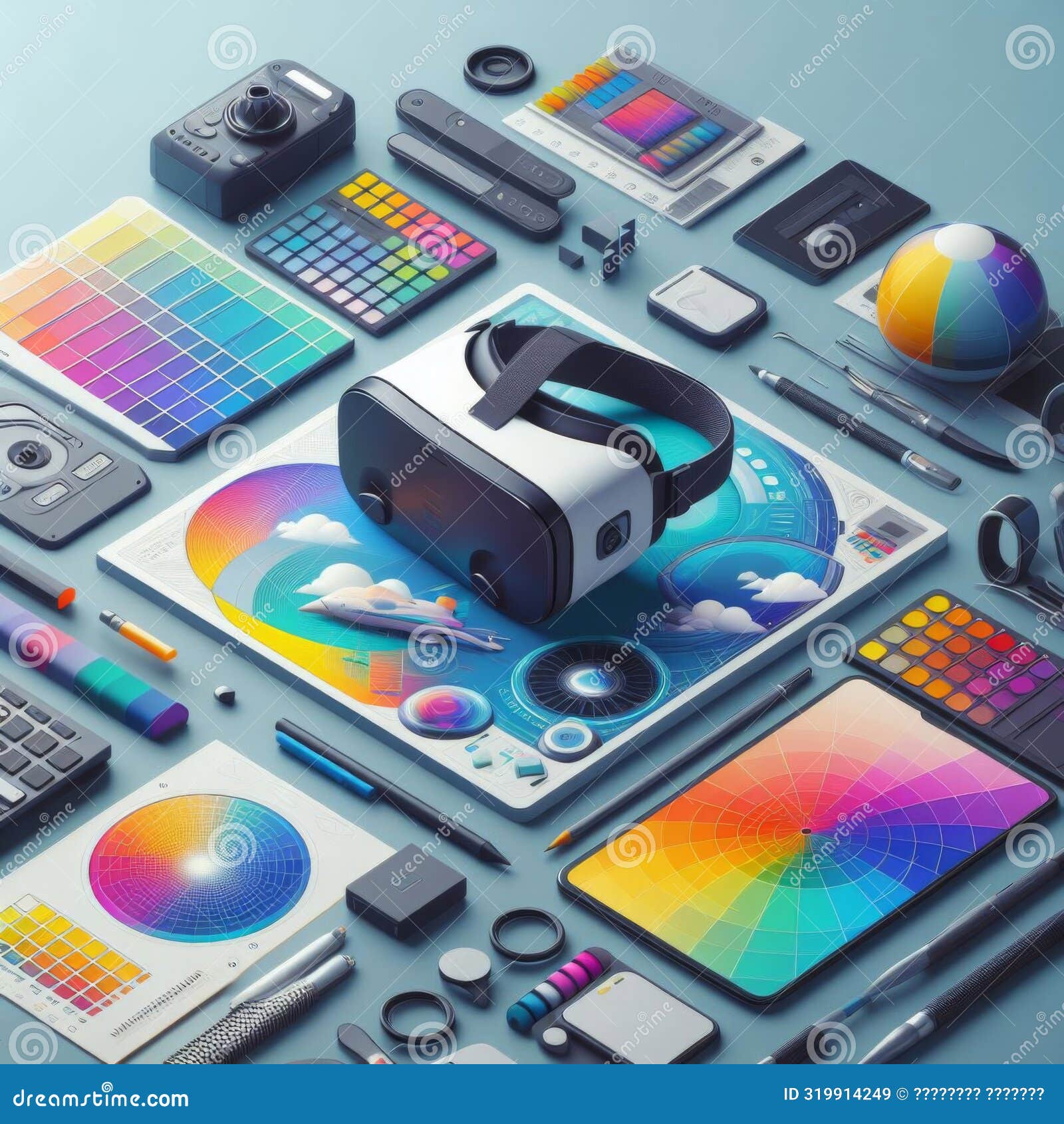 Virtual Reality Mockup,screen Mockup. Virtual Reality Goggles Stock ...