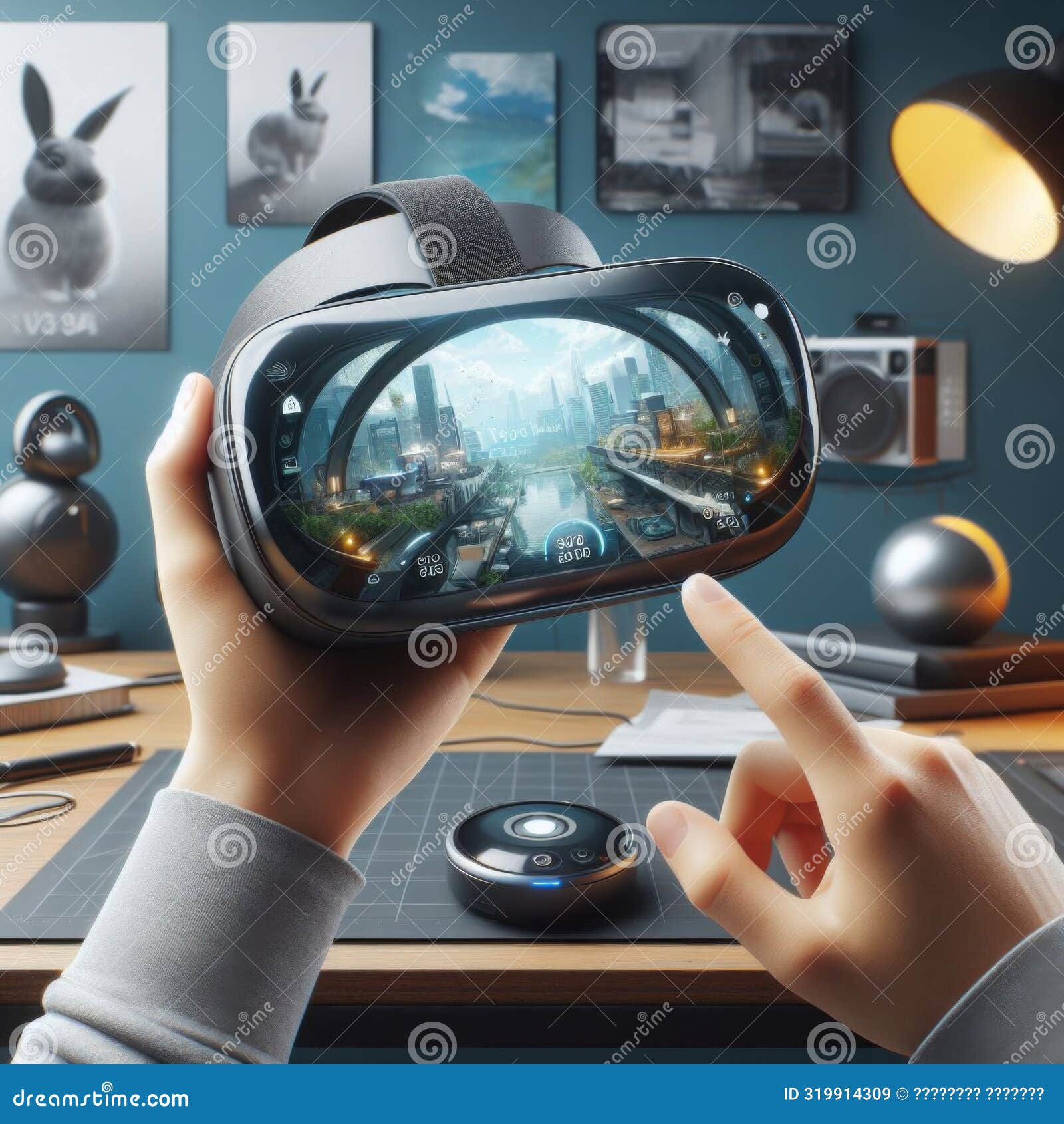 Virtual Reality Mockup,screen Mockup. Virtual Reality Goggles Stock ...