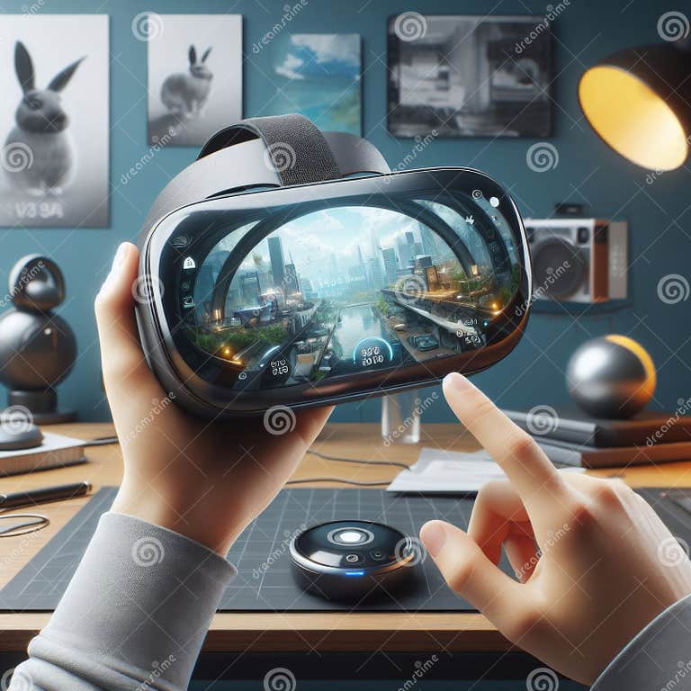 Virtual Reality Mockup,screen Mockup. Virtual Reality Goggles Stock ...