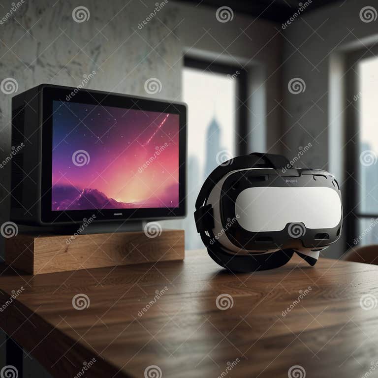 Virtual Reality Mockup,screen Mockup. Virtual Reality Goggles Stock ...