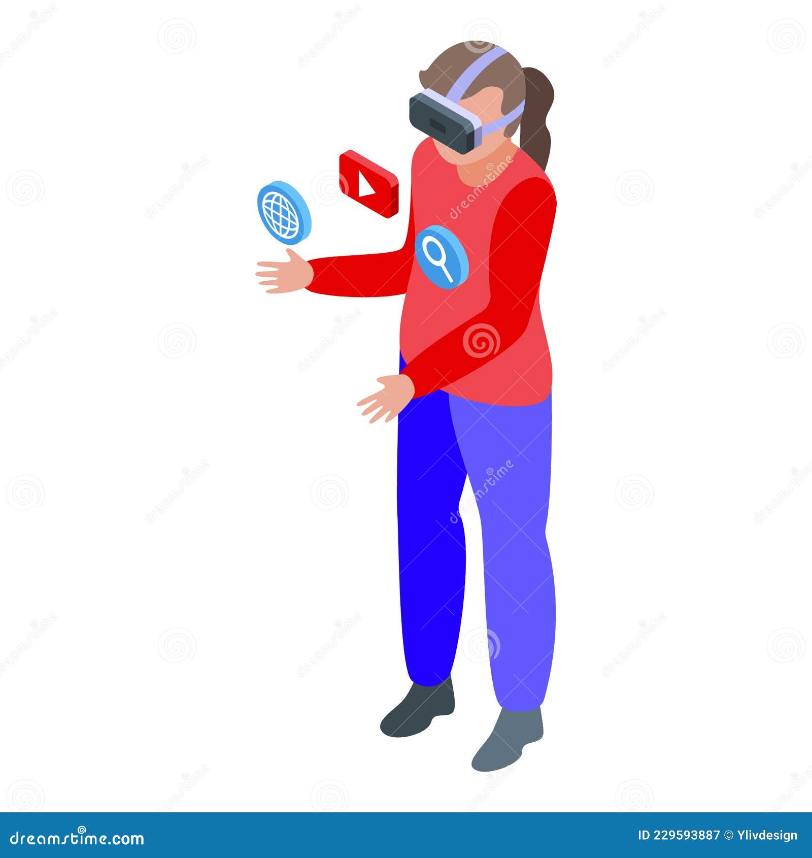 Virtual Reality Mode Icon Isometric Vector. Game Tech Stock Vector ...