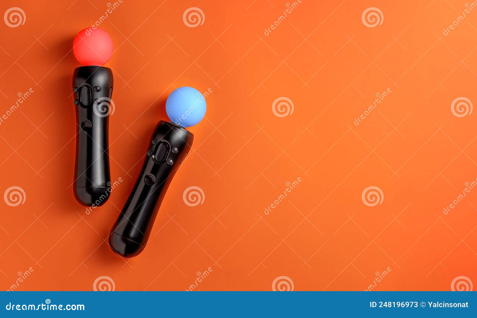 Virtual Reality Move Controller on Orange Background Stock Image ...