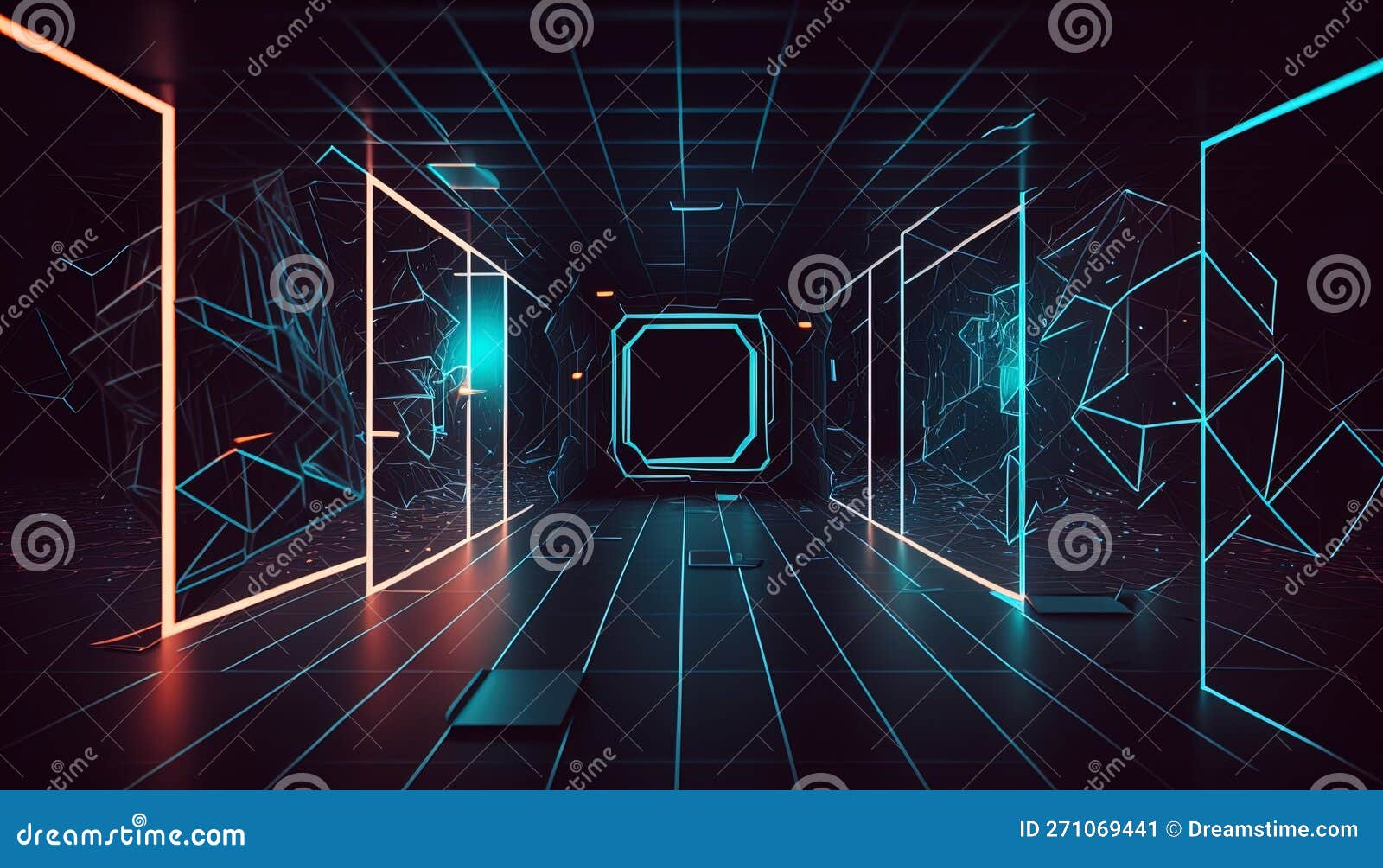 Virtual Reality Neon Room Second World Metaverse Created with ...