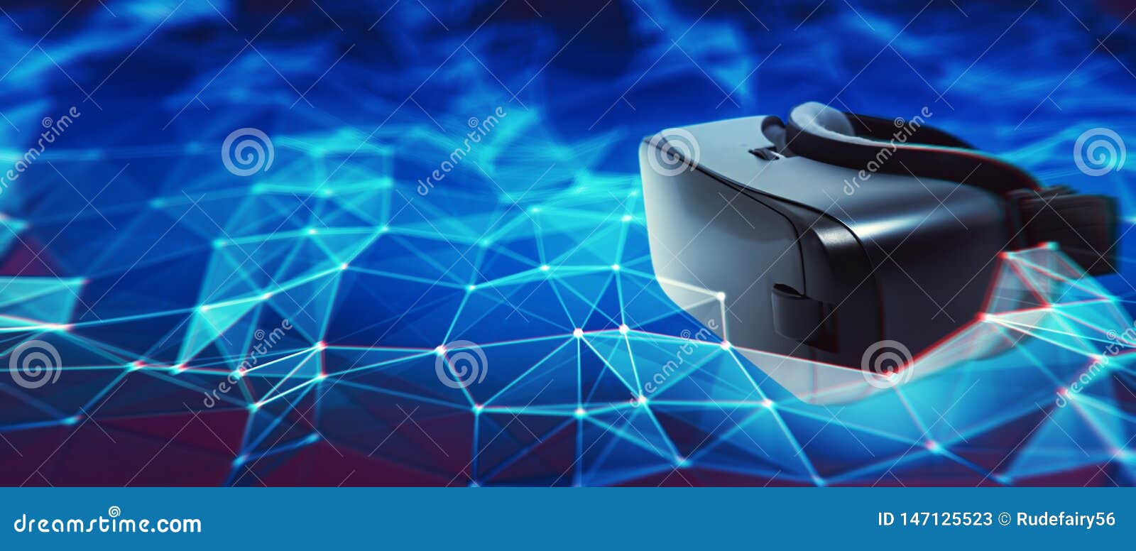 Virtual Reality Network Concept Stock Image - Image of goggles, device ...
