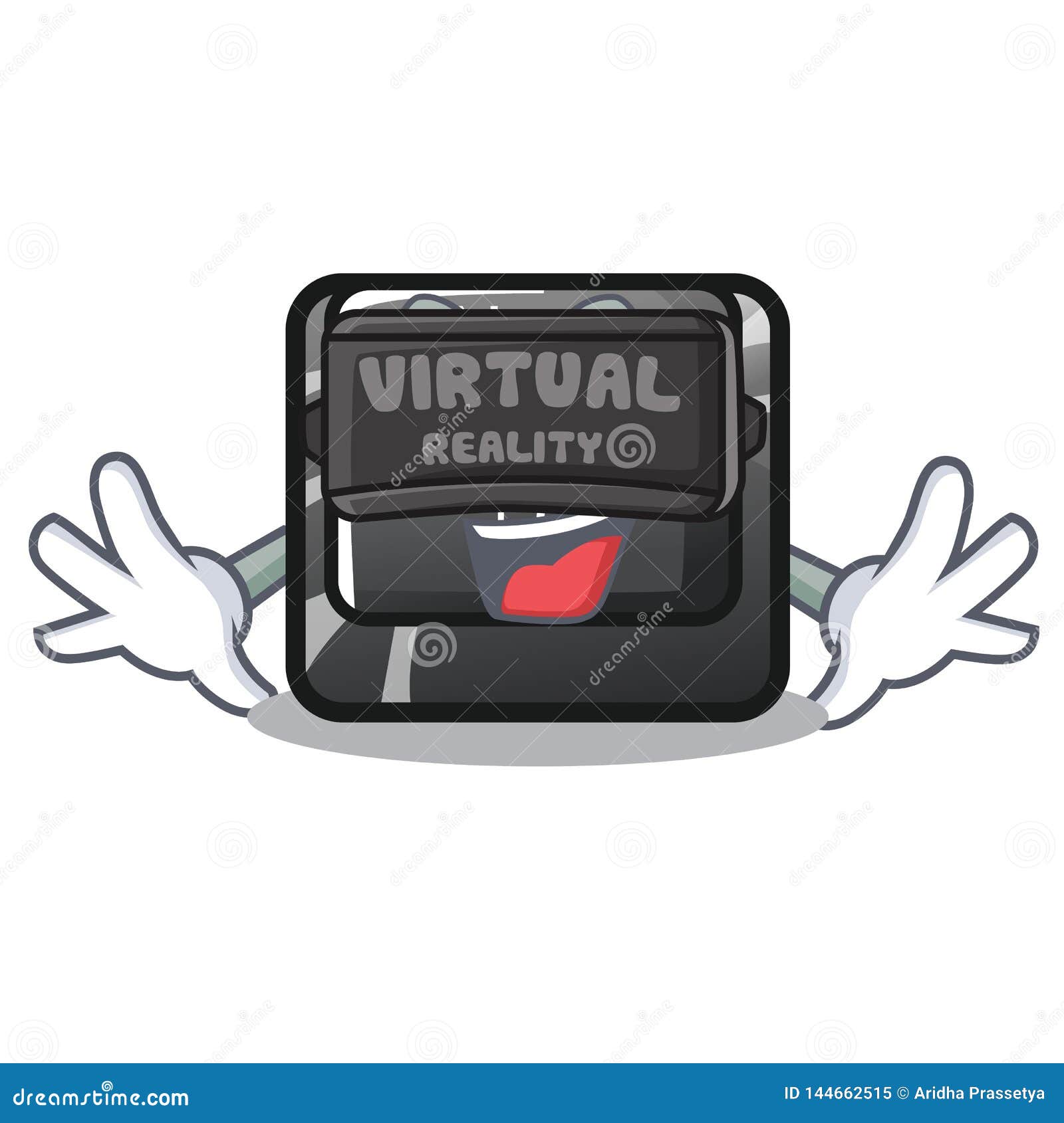 Virtual Reality Num Lock Installed on Cartoon Computer Stock Vector ...