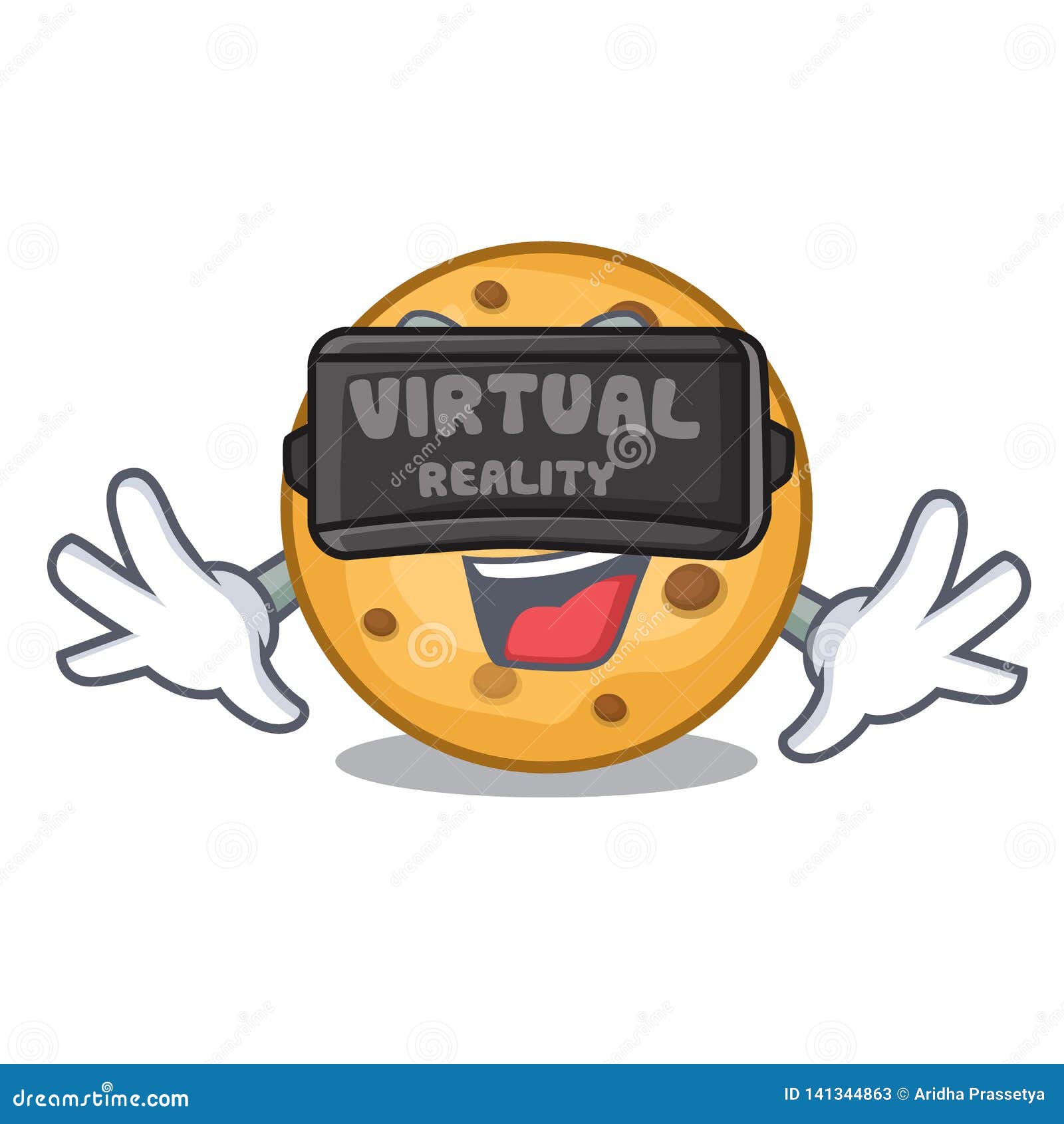 Virtual Reality Oat Cookies in a Cartoon Jar Stock Vector ...