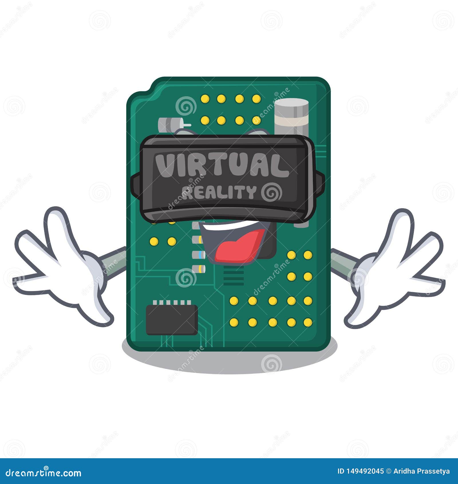 Virtual Reality PCB Circuit Board in PC Characters Stock Vector ...