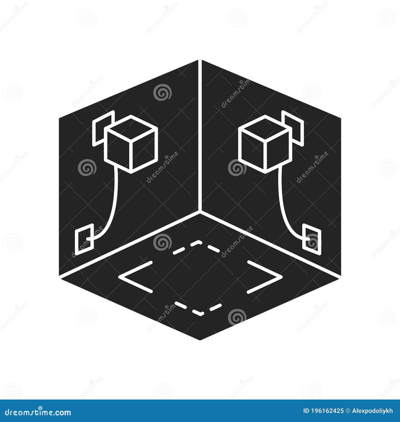 Virtual Reality Play Area Black Glyph Icon. Cyberspace, Simulation ...